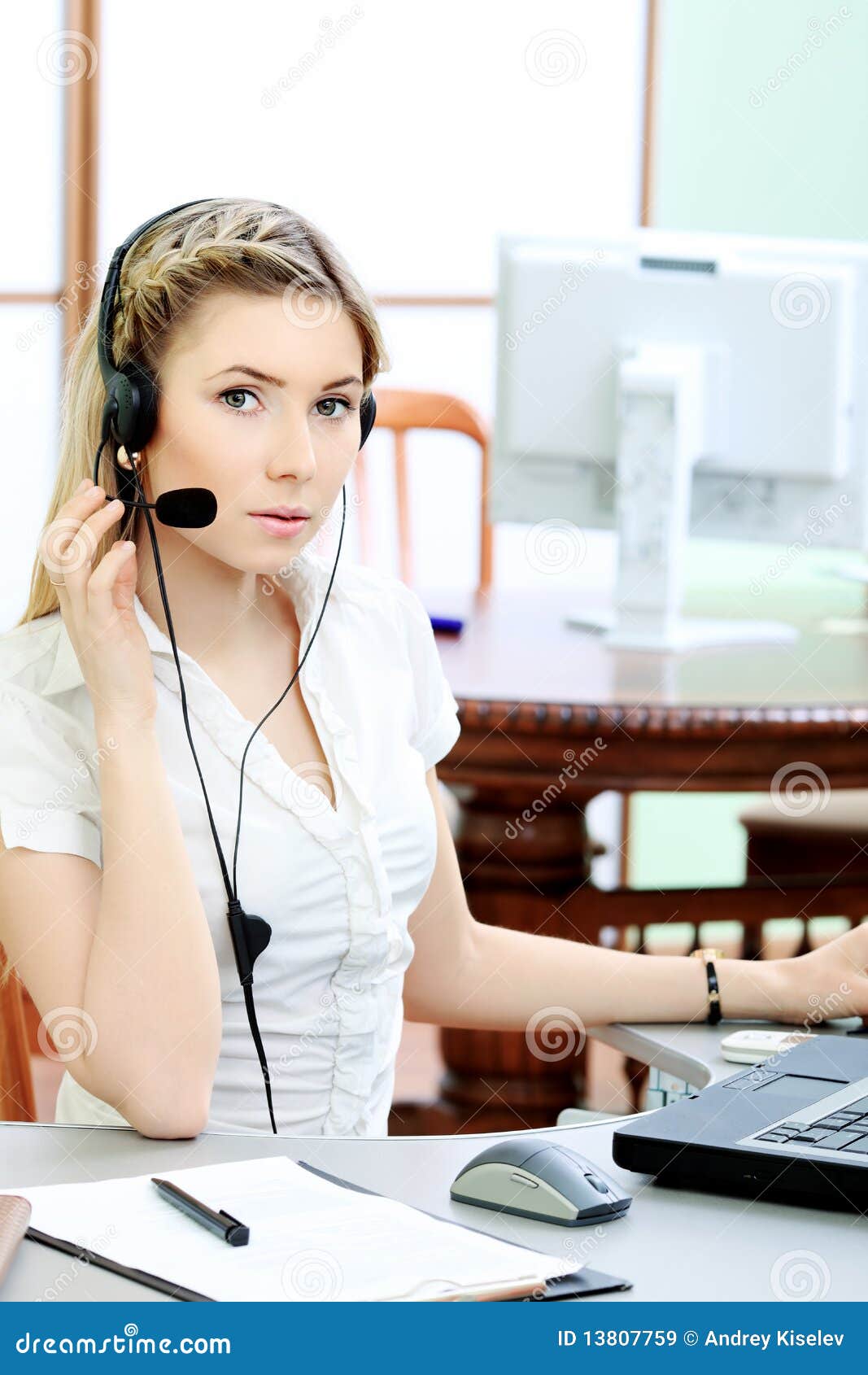 Office operator stock image. Image of help, info, attractive - 13807759