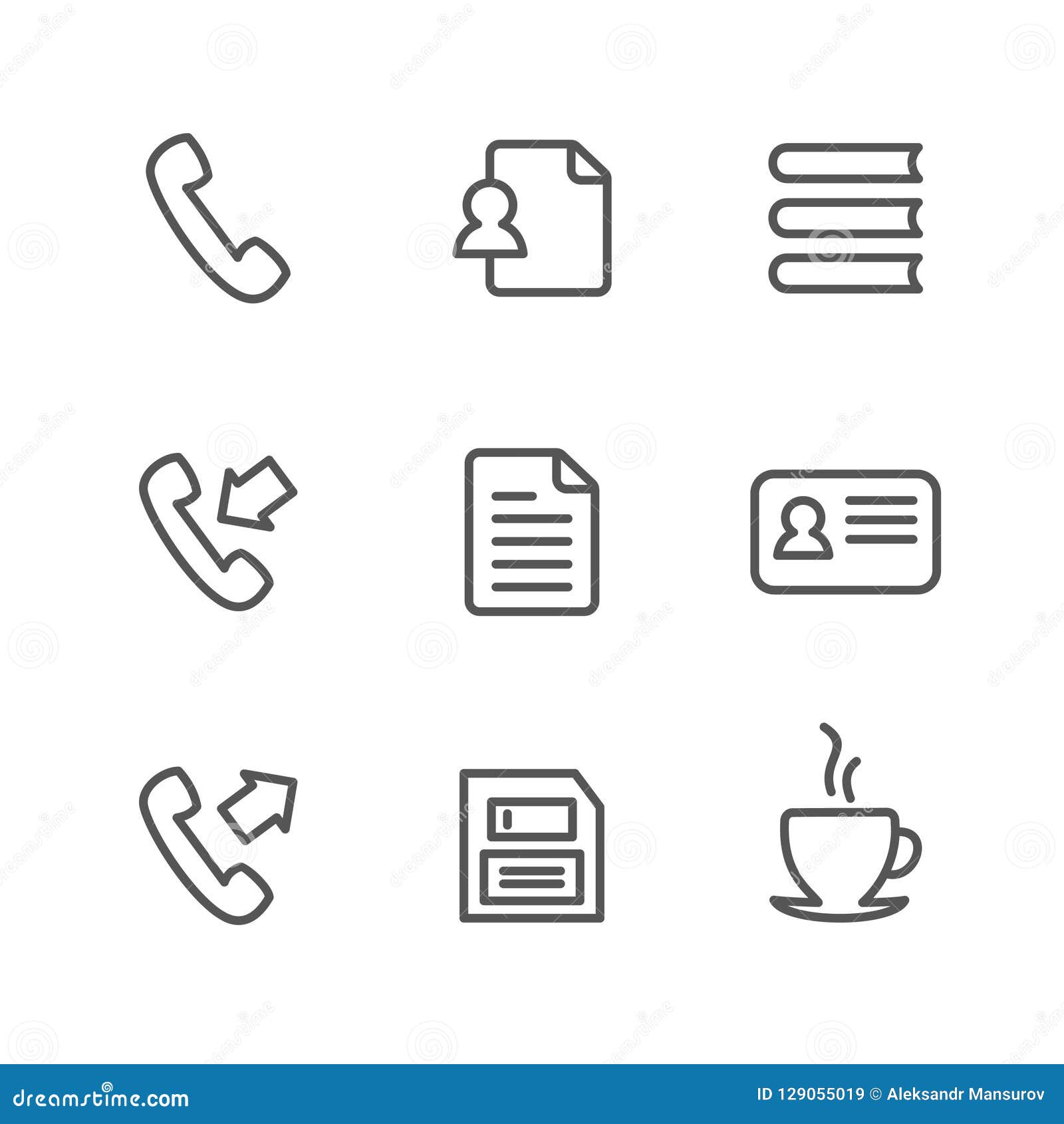 Office outline icon3 stock vector. Illustration of document - 129055019
