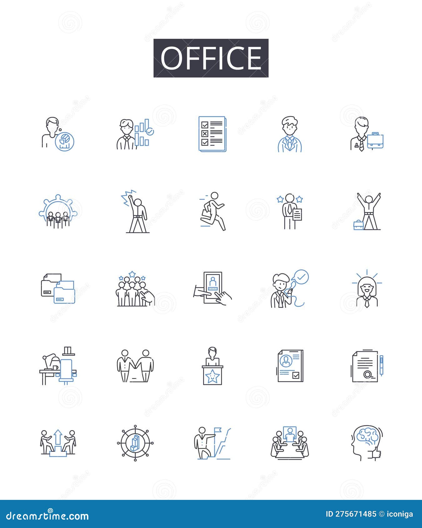Office Line Icons Collection. Countdown, Limit, Target, Timeframe ...