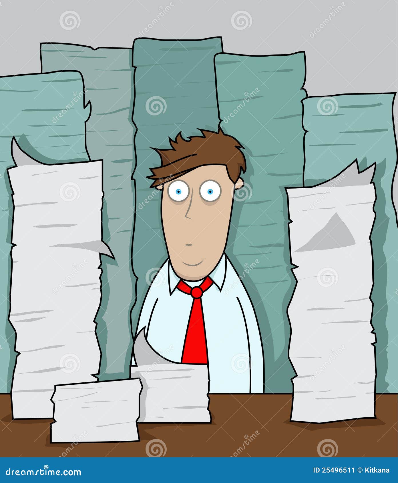 Office Overload stock illustration. Illustration of worker - 25496511