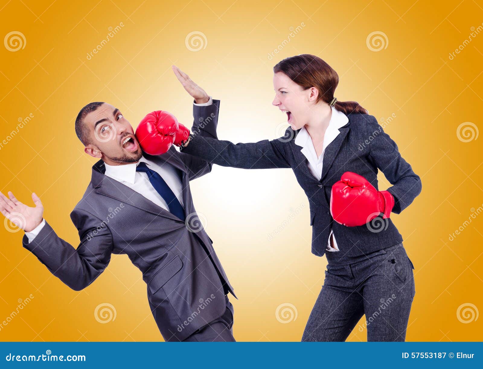 Office Pair Fighting Isolated on the White Stock Image - Image of ...