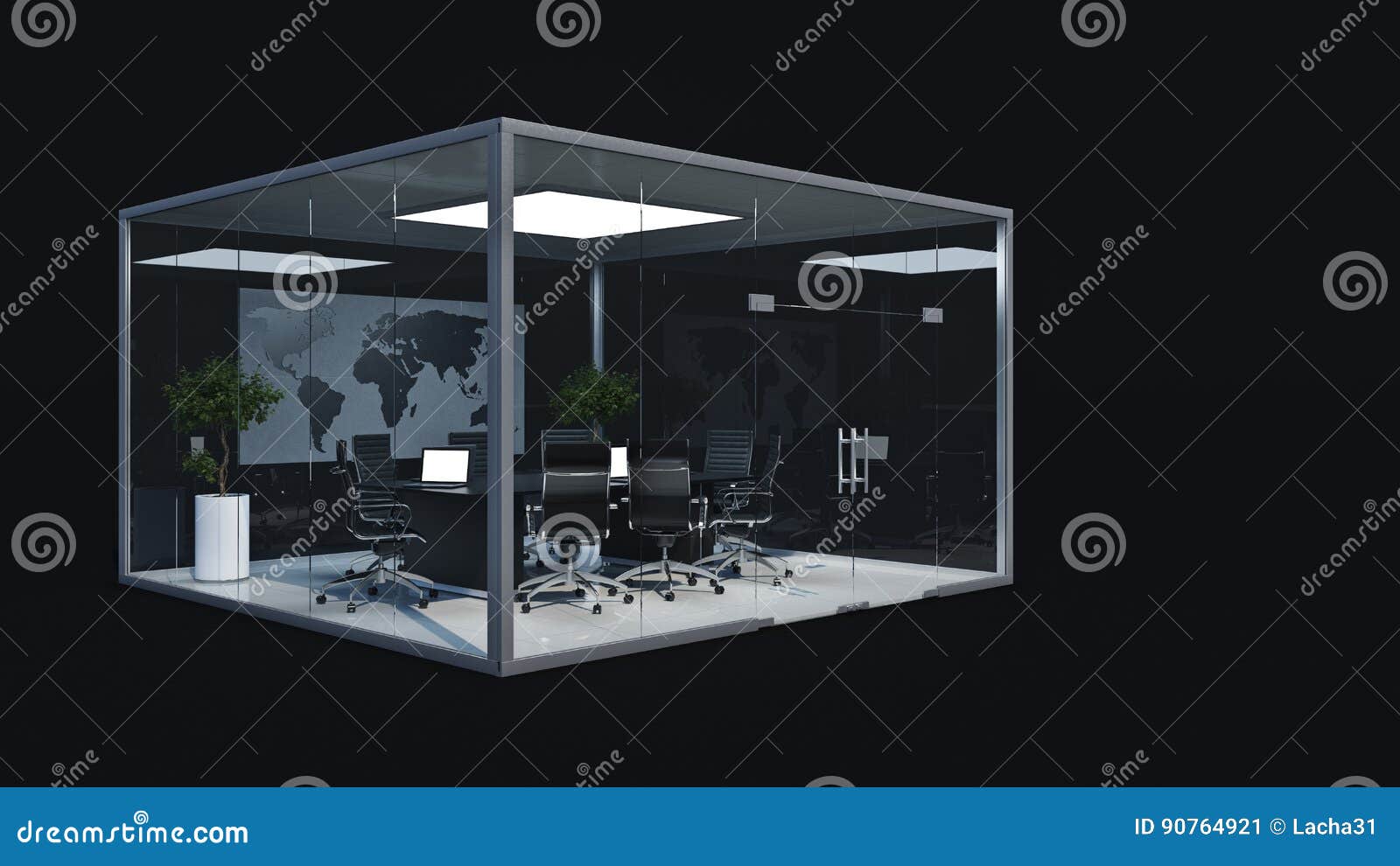Office panorama. stock illustration. Illustration of insides - 90764921