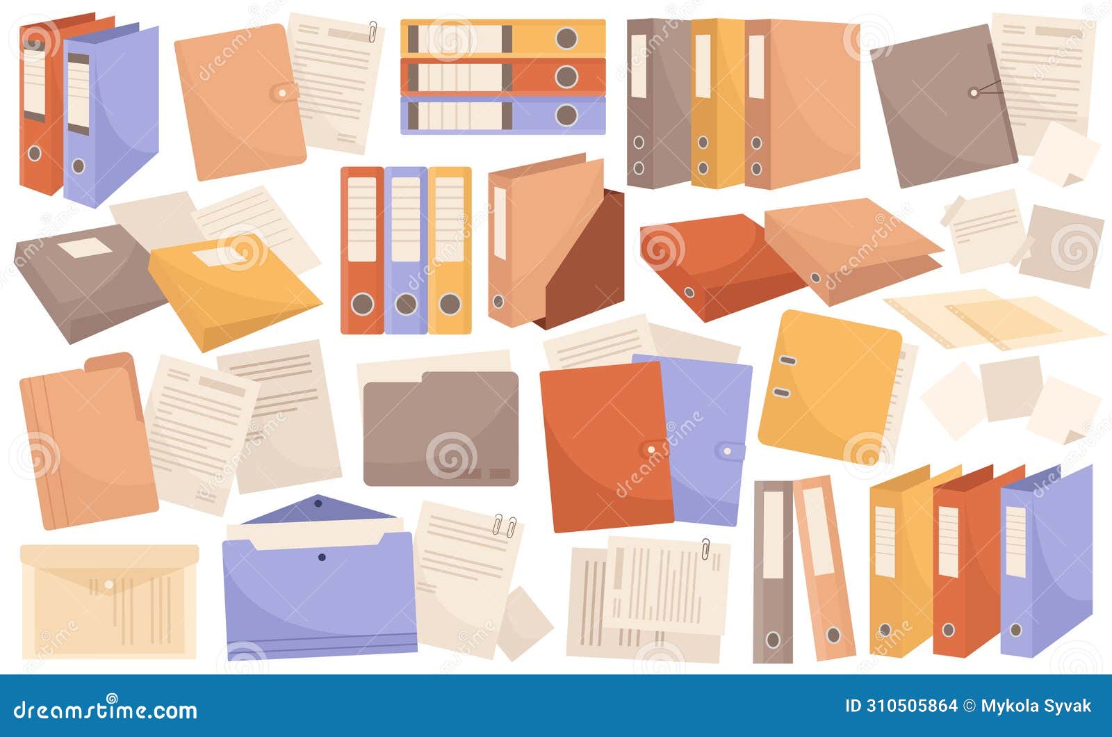 Office Paper Documents, Archives and Folders Stack, Pile Storage ...