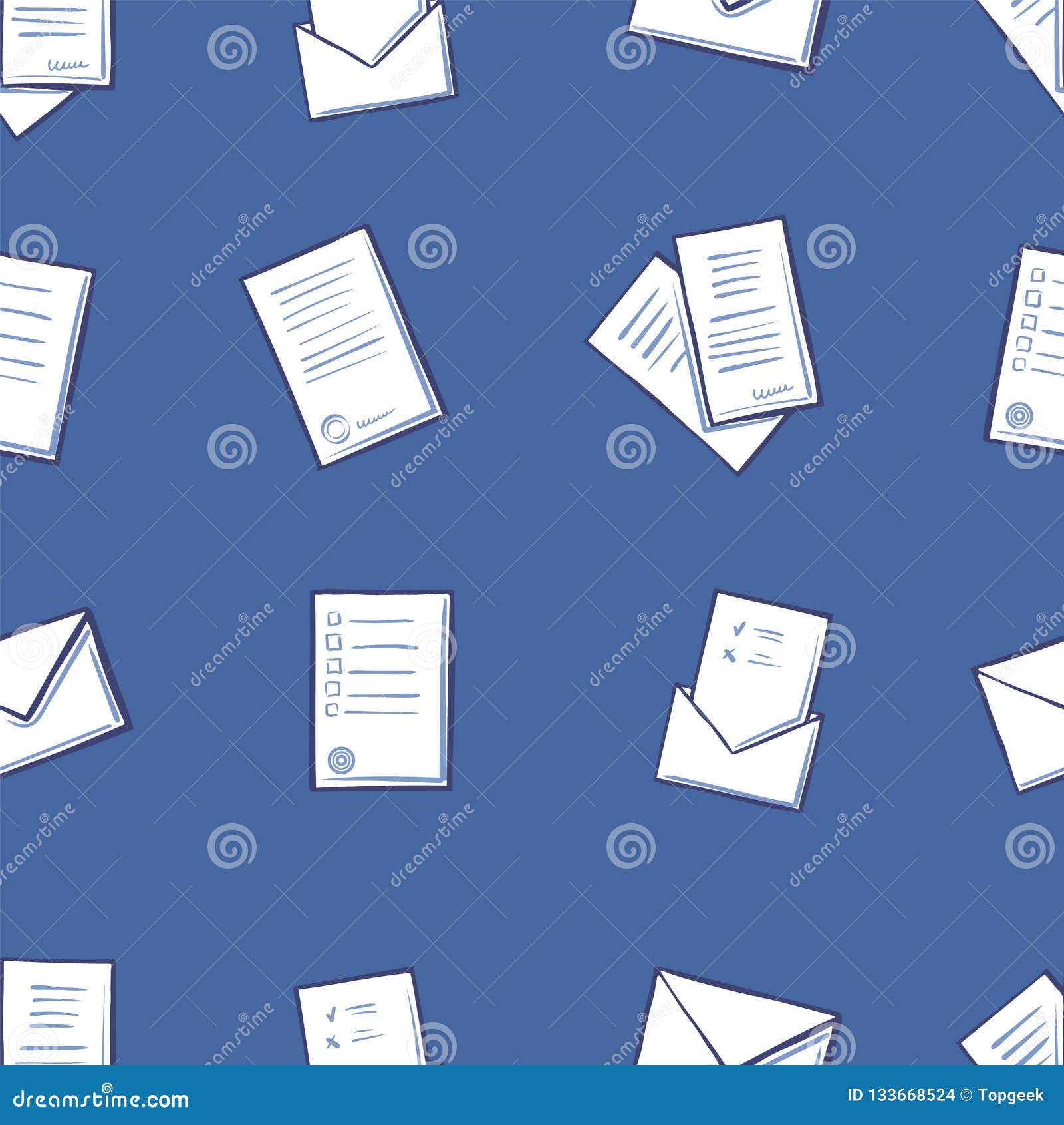 Office Paper and Mail Seamless Pattern Vector Stock Vector ...