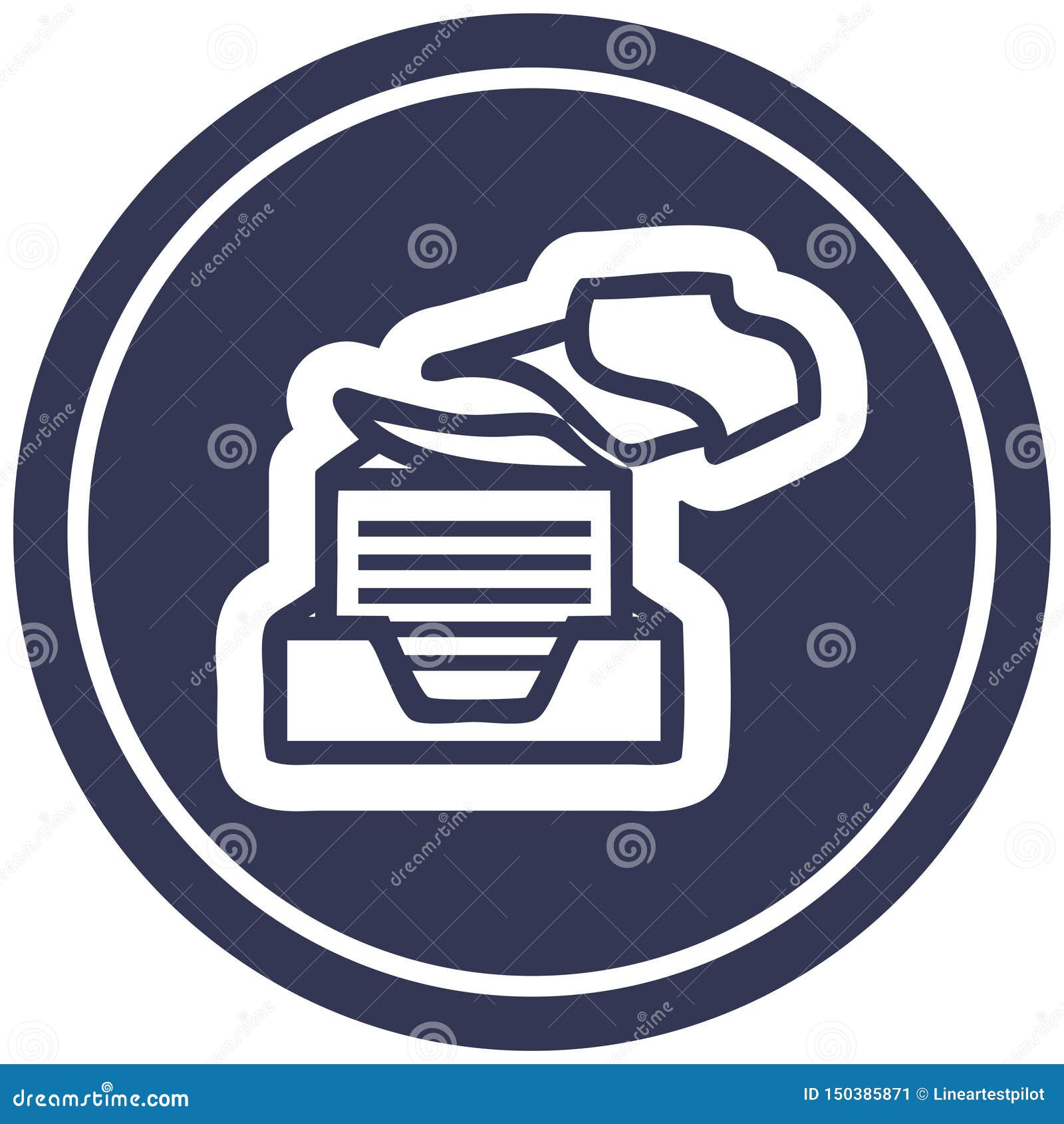 Office Paper Stack Circular Icon Symbol Stock Vector - Illustration of ...