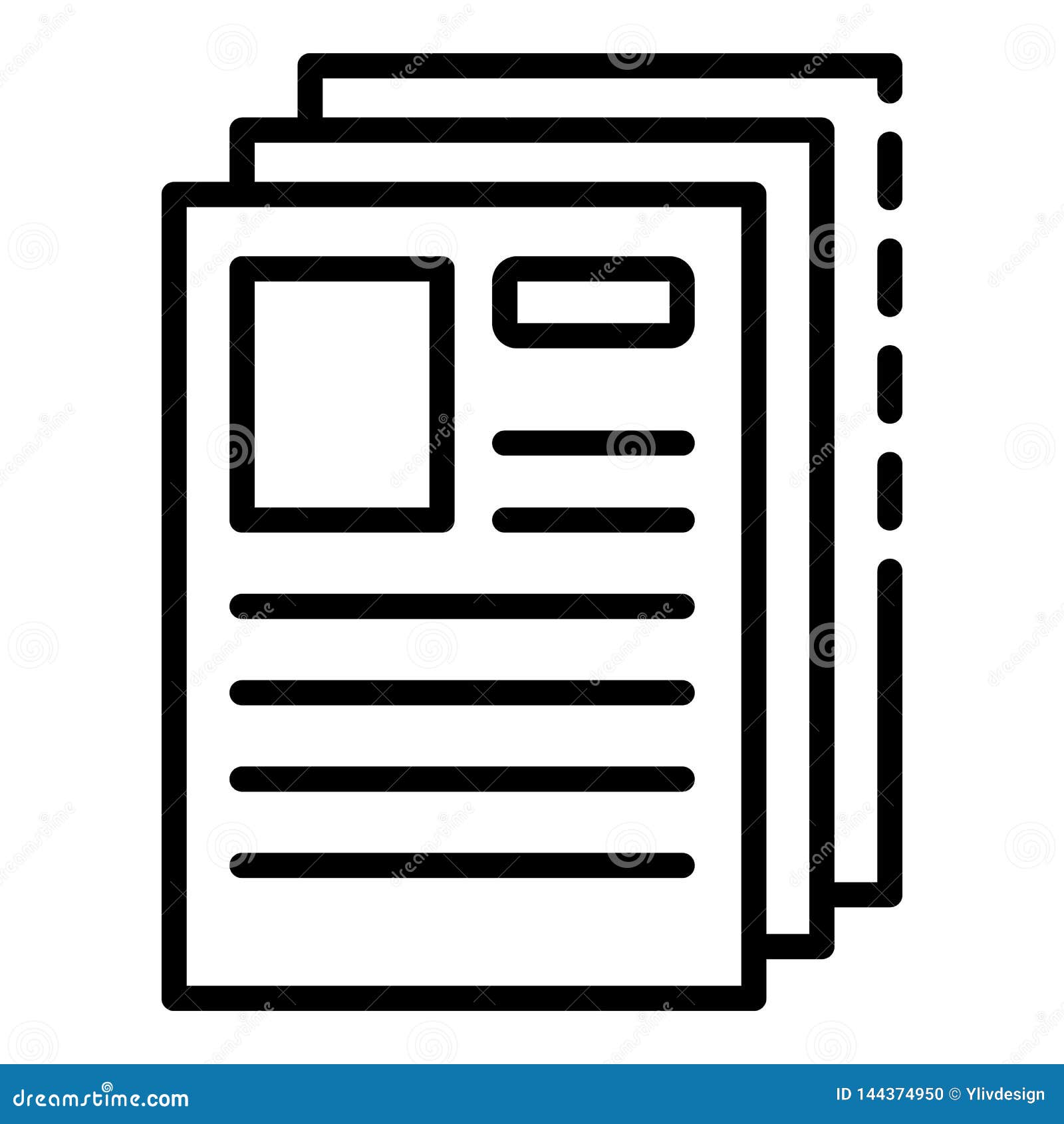 Office Papers Icon, Outline Style Stock Vector - Illustration of paper ...