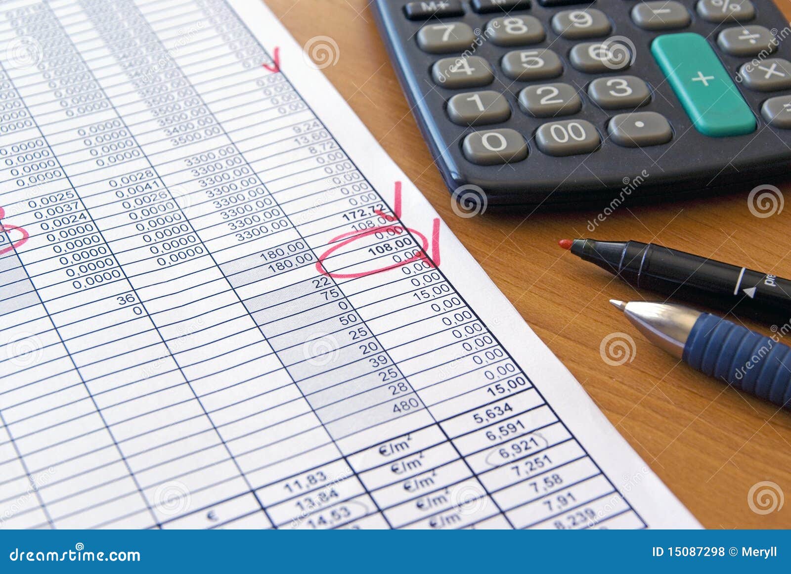 Office paperwork stock photo. Image of calculator, analysing - 15087298