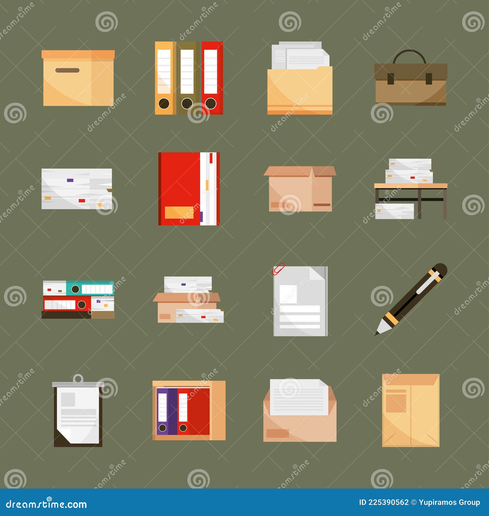 Office Paperwork Deadline Cartoon Poster Vector Illustration ...
