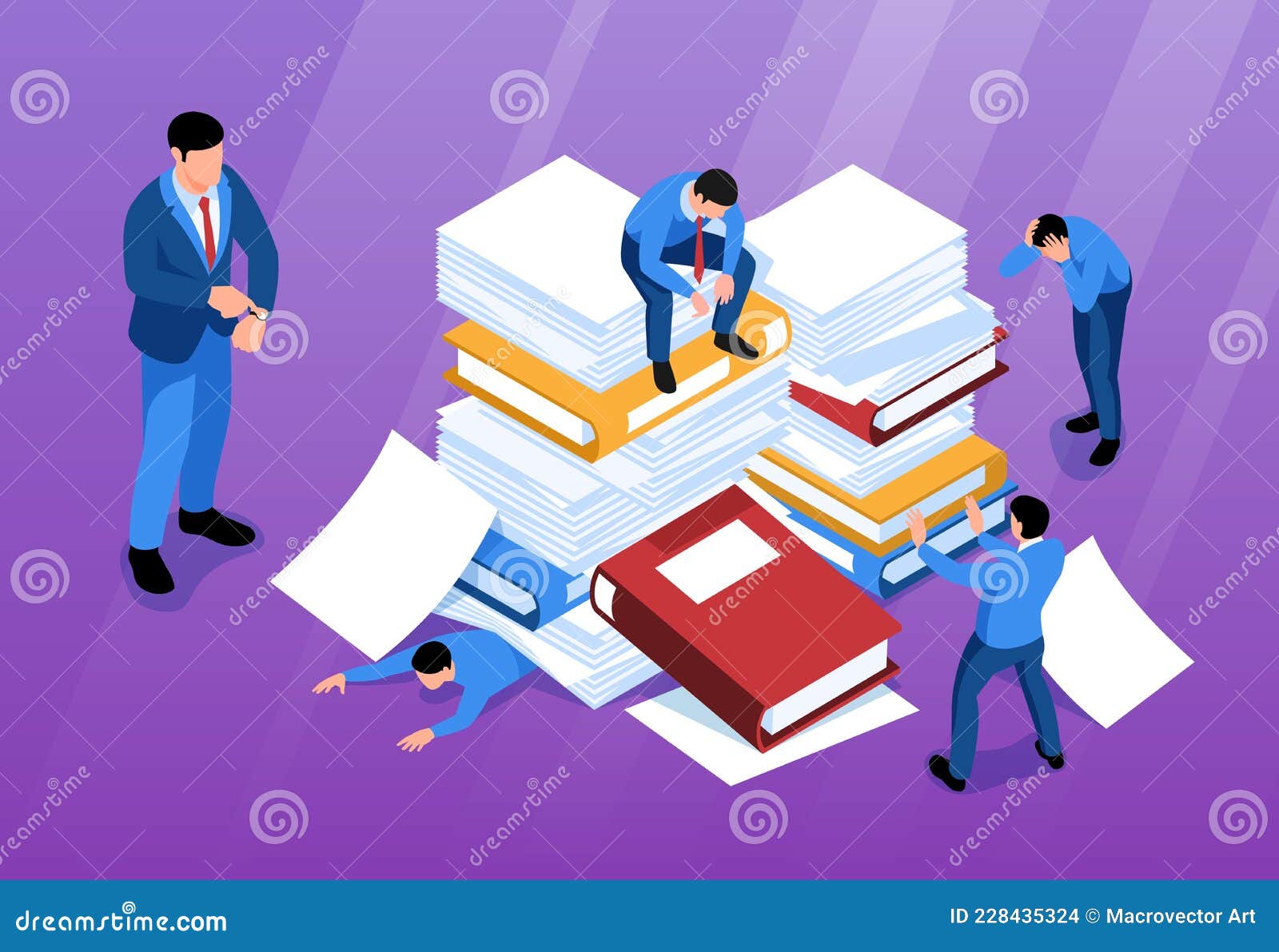 Office Paperwork Mess Composition Stock Vector - Illustration of ...