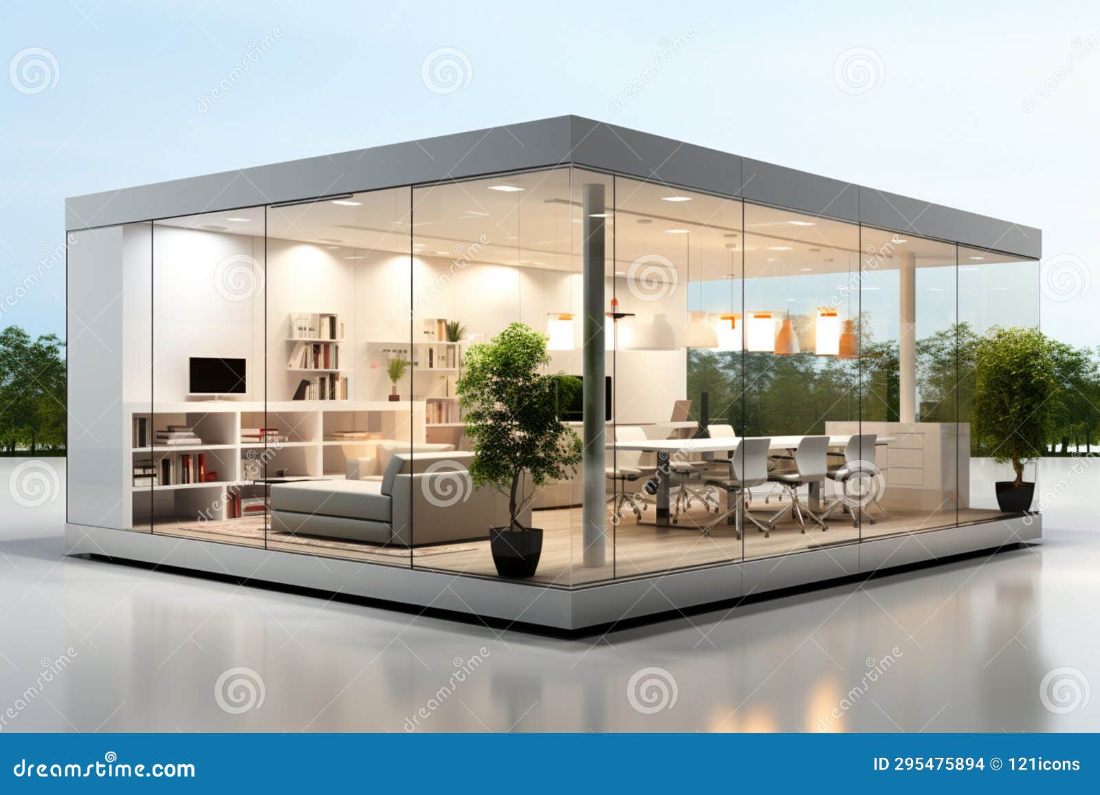 Office Partitions on White Background Stock Illustration - Illustration ...