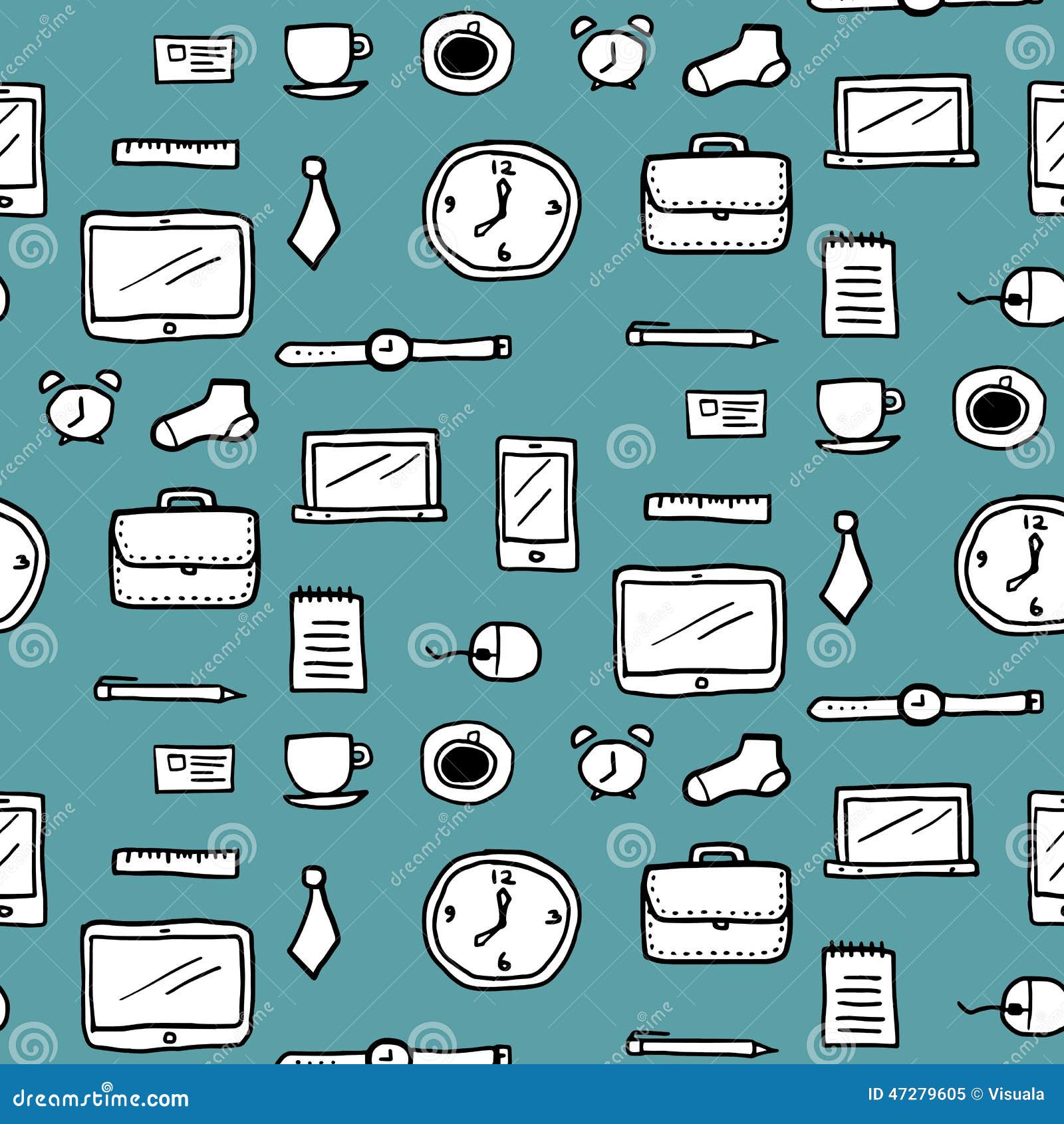 Office pattern stock vector. Illustration of document - 47279605