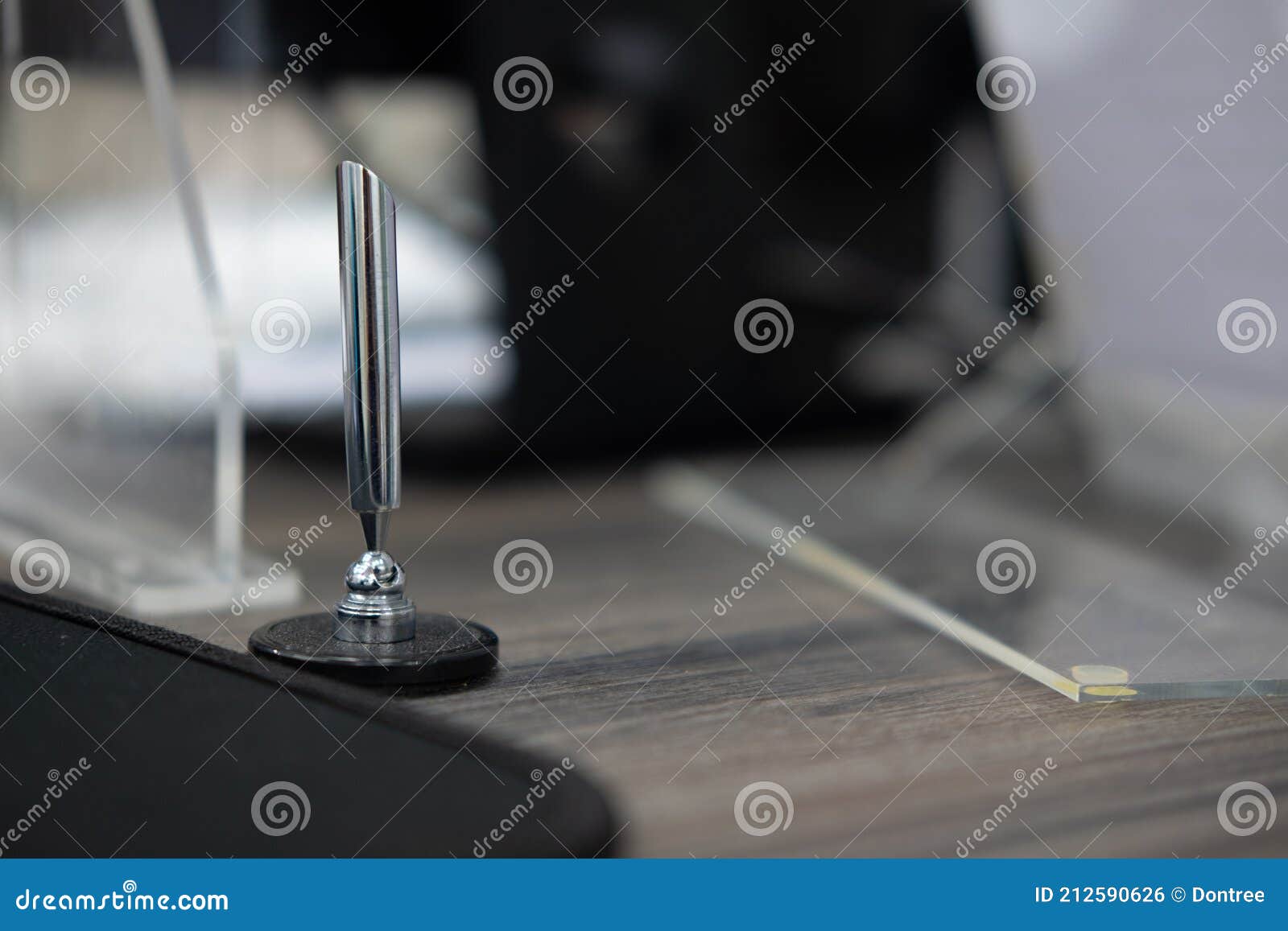 Office Pen Holder on Reception Desk Stock Photo - Image of container ...