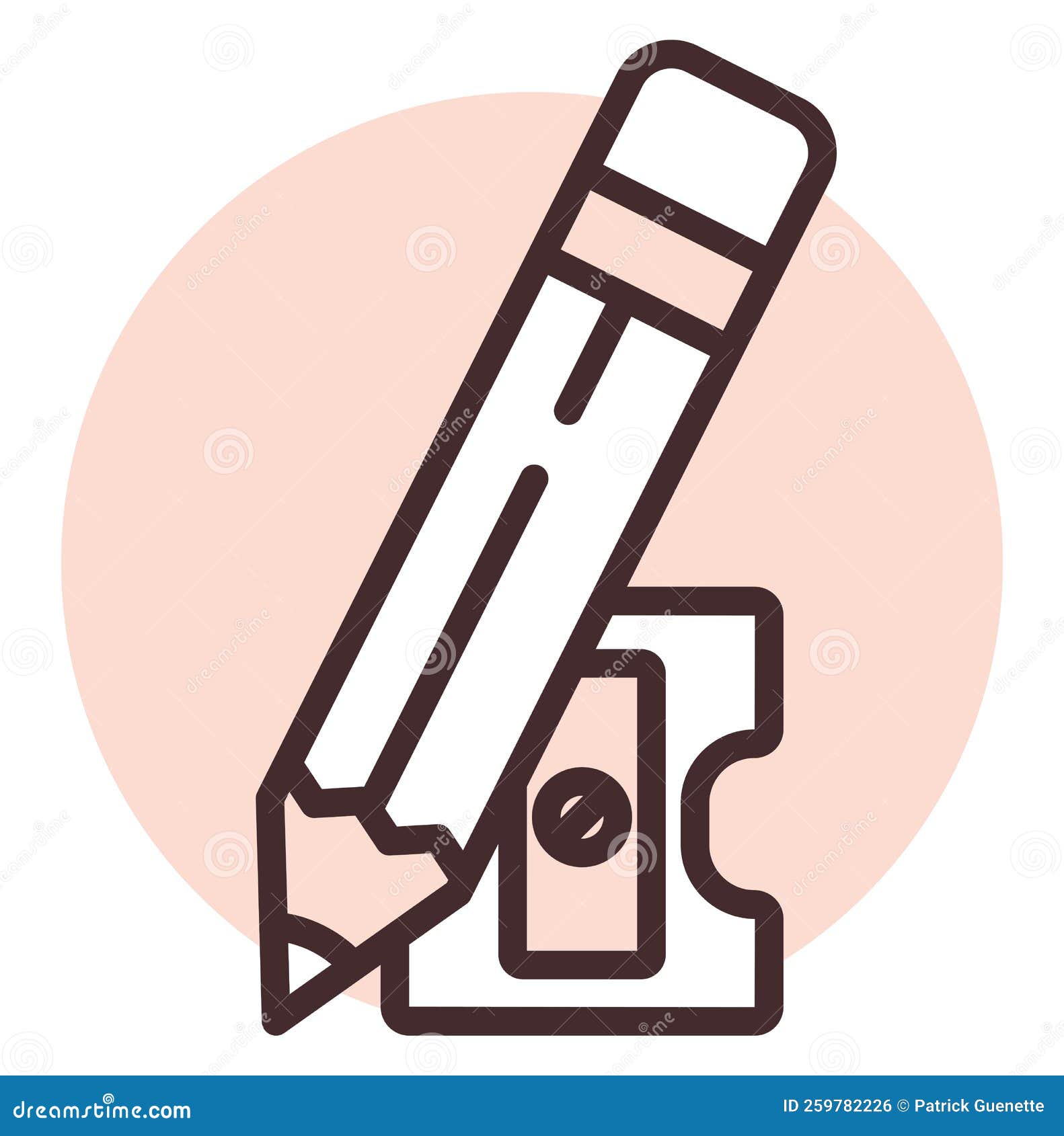 Office pencil, icon stock vector. Illustration of write - 259782226