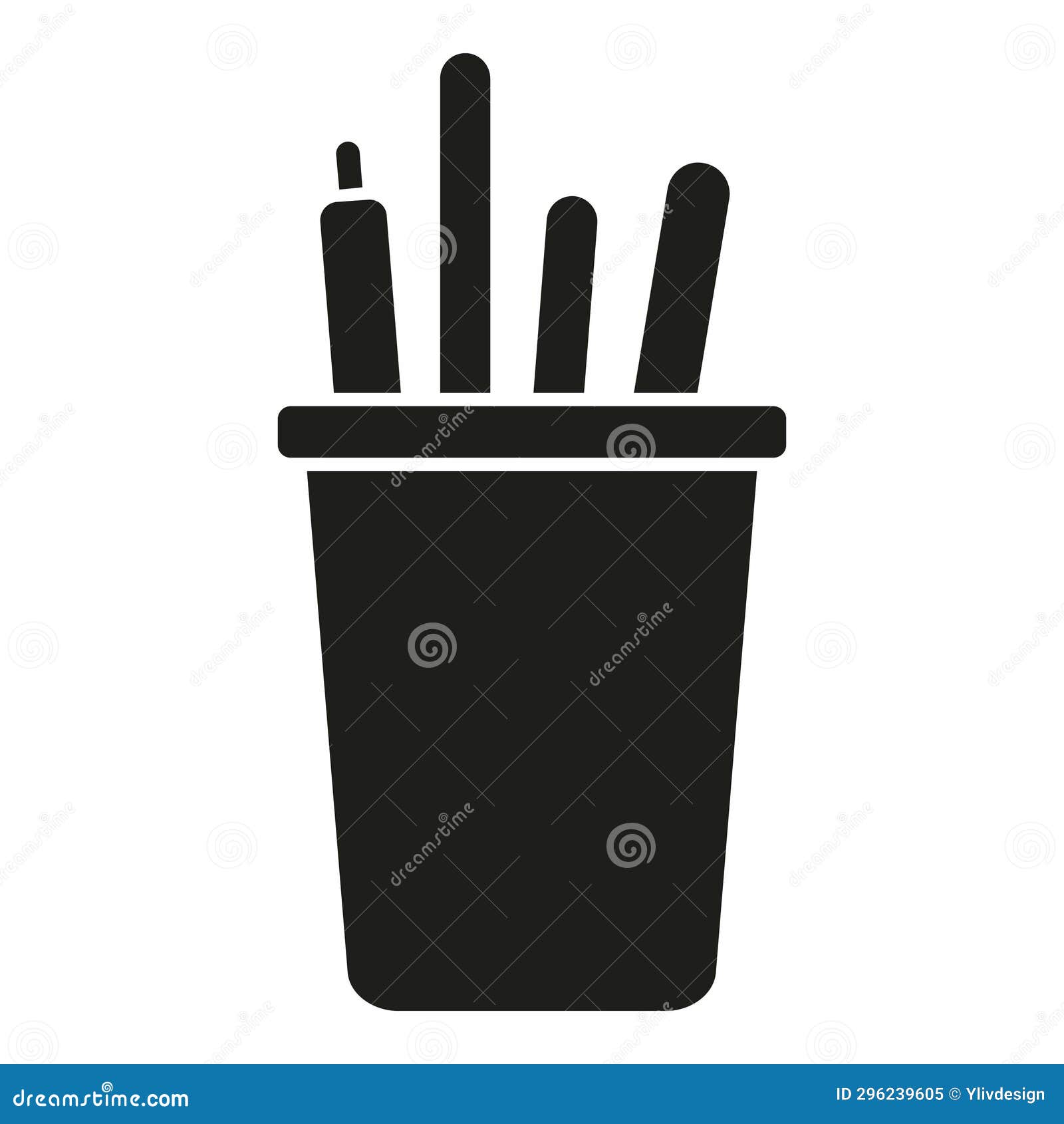 Office Pencil Pot Icon Simple Vector. Fun Table Stock Illustration ...