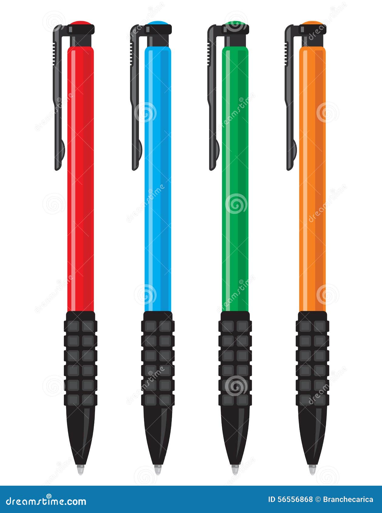 Office pens illustration stock vector. Illustration of black - 56556868