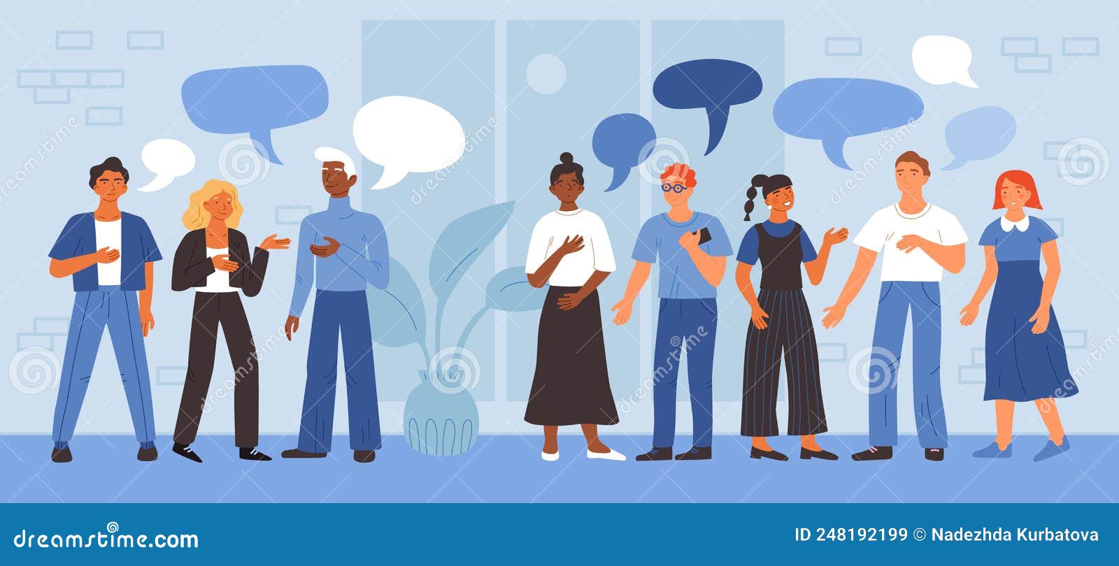 Office People Communication. Business Colleagues Discussions. Work ...