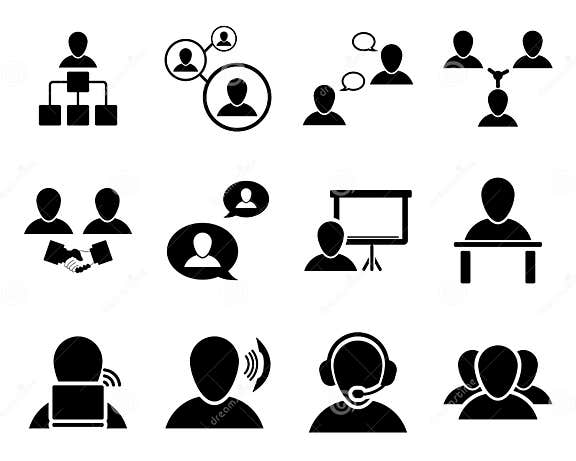 Office and people icon set stock vector. Illustration of consultant ...