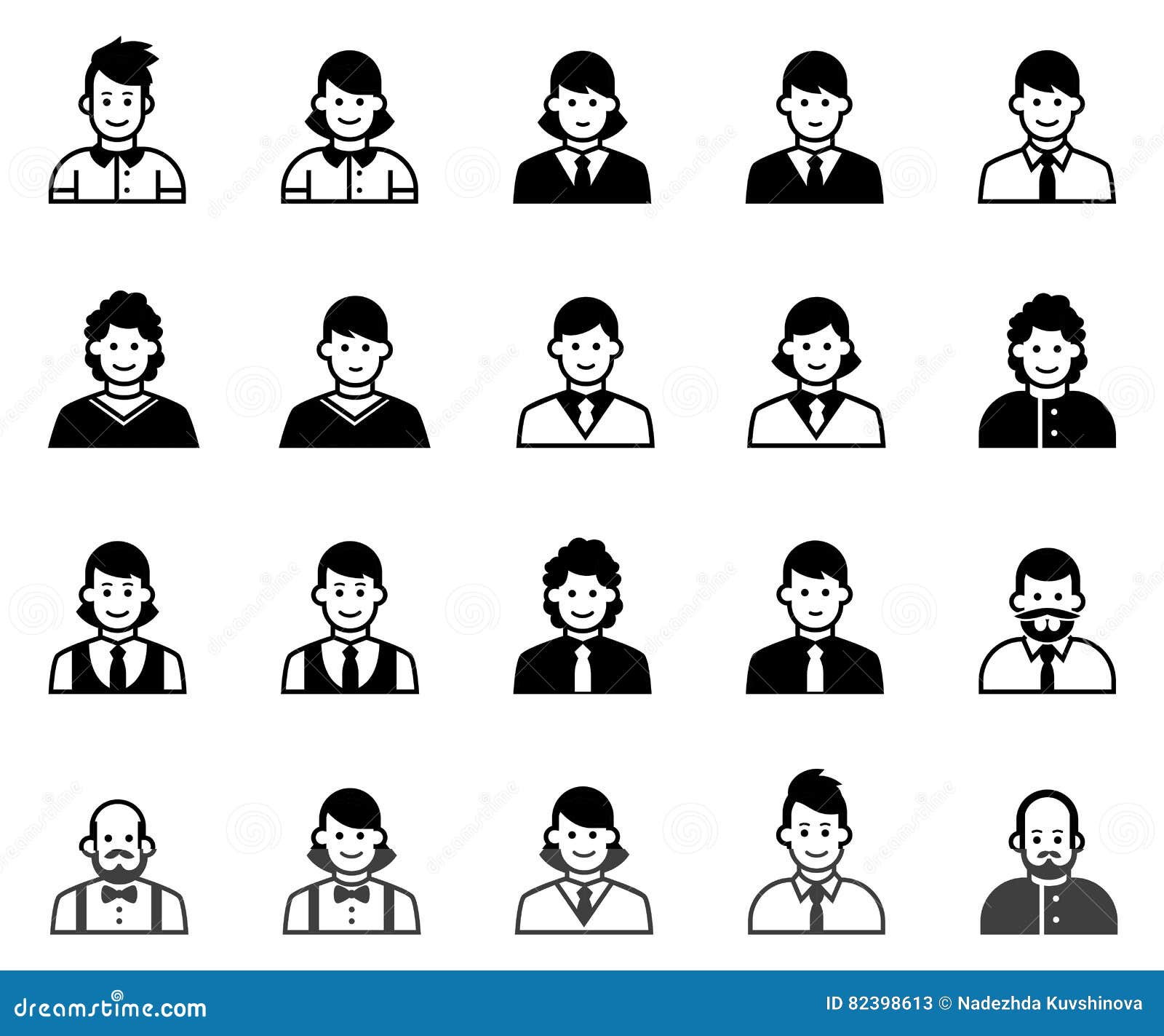 Office people icons set. stock vector. Illustration of group - 82398613