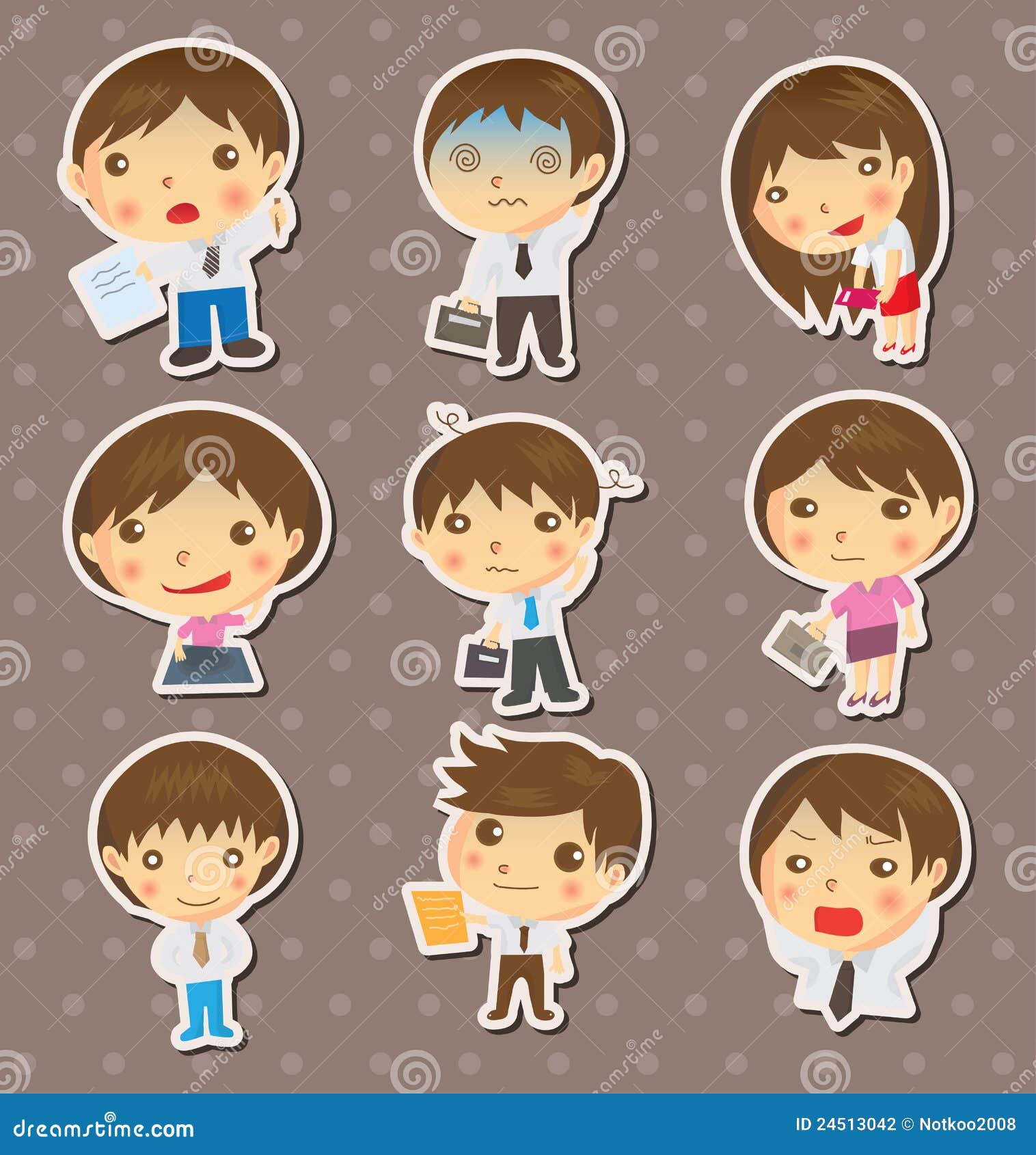 Office people stickers stock vector. Illustration of icon - 24513042