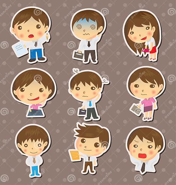 Office people stickers stock vector. Illustration of icon - 24513042