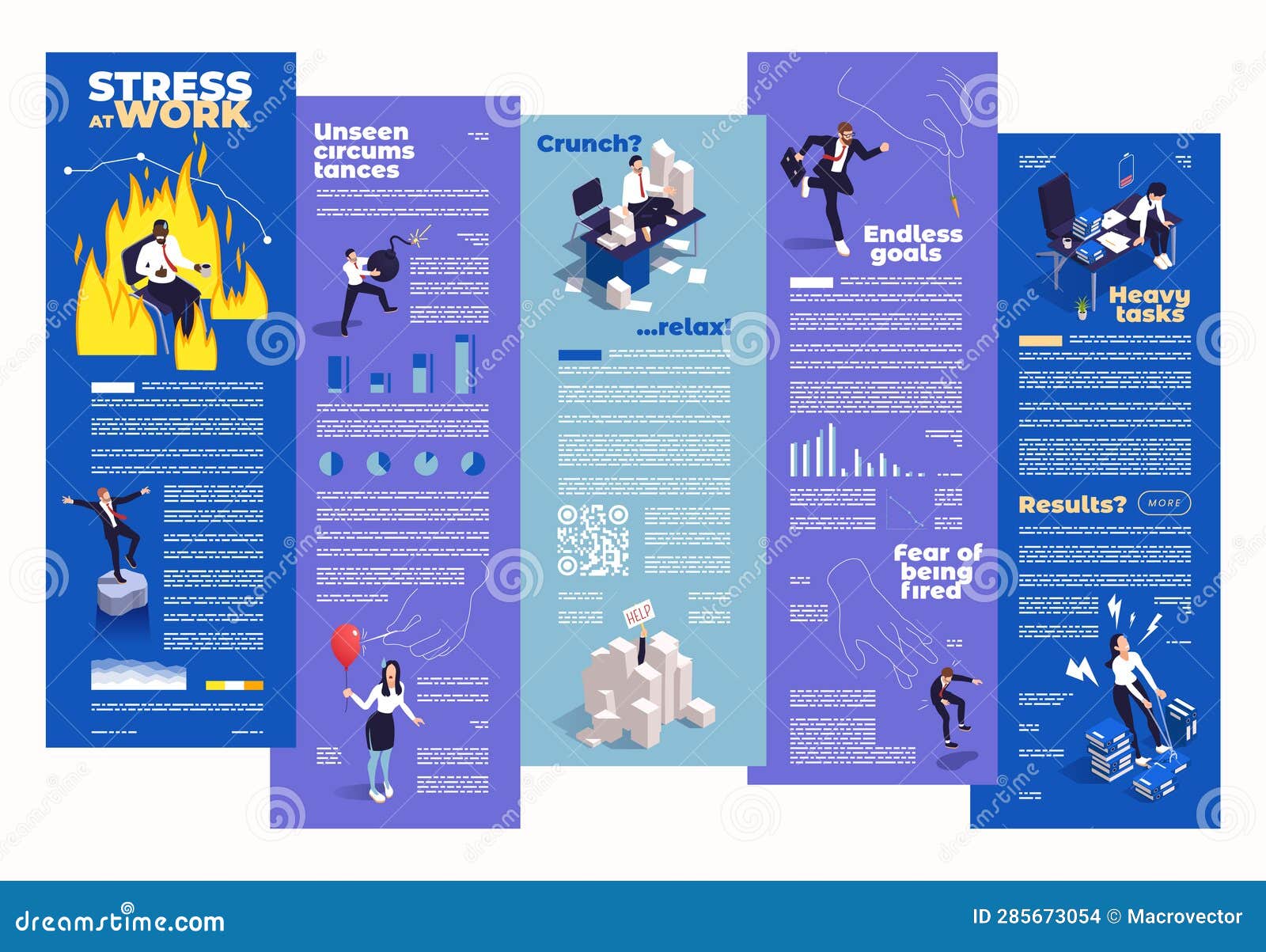 Office People Stress Infographics Stock Illustration - Illustration of ...