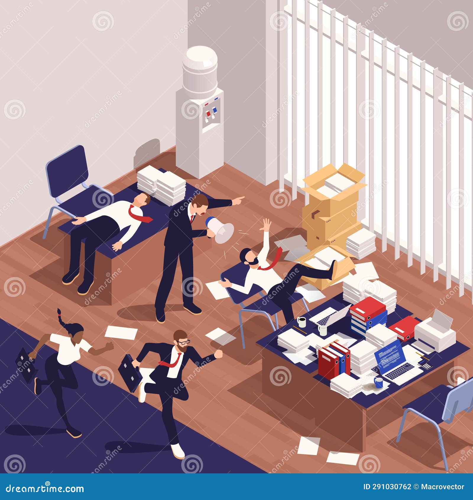 Office People Stress Isometric Stock Illustration - Illustration of ...