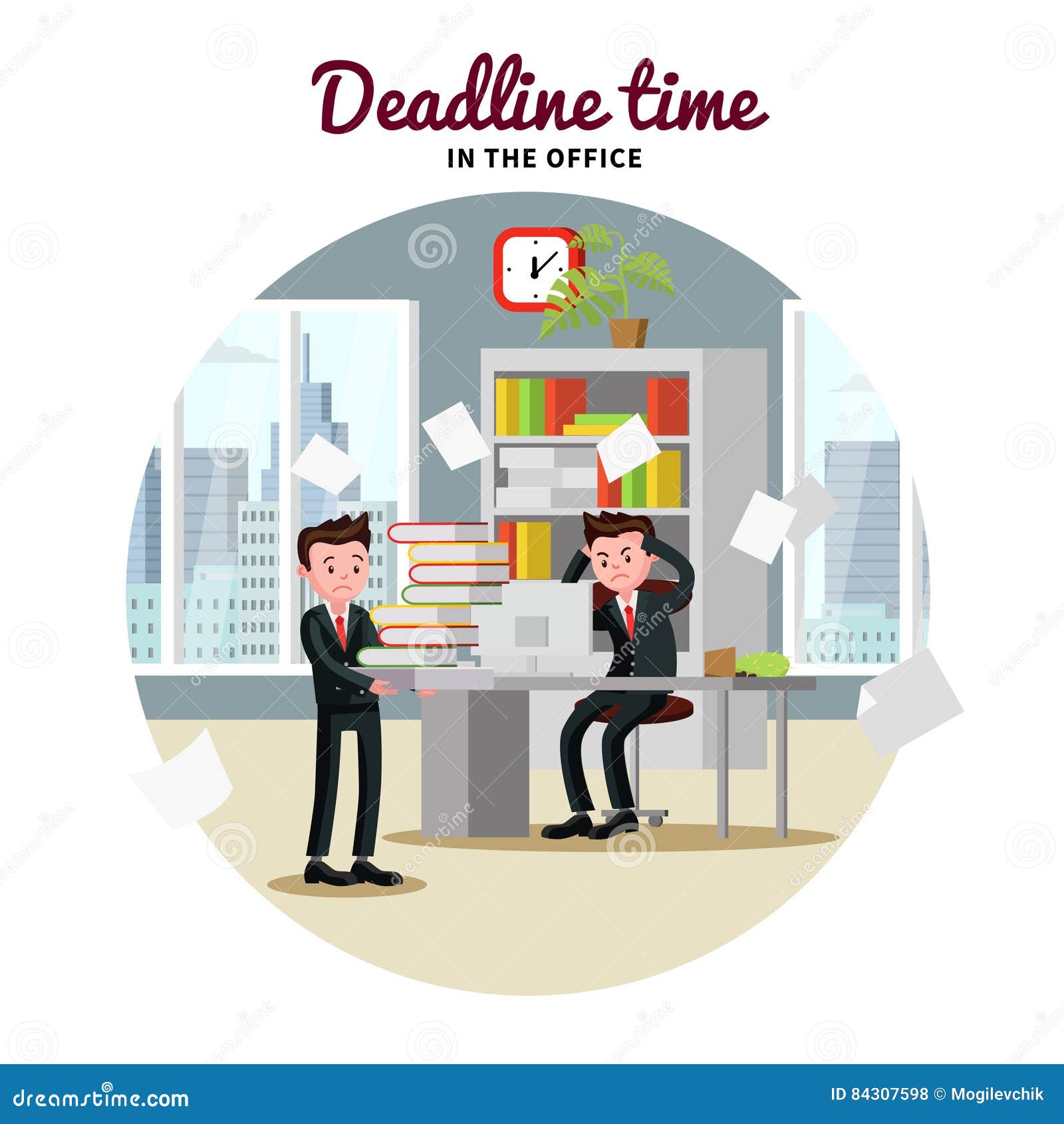 Stress And Tense People Cartoon Characters Flat Vector Illustration ...