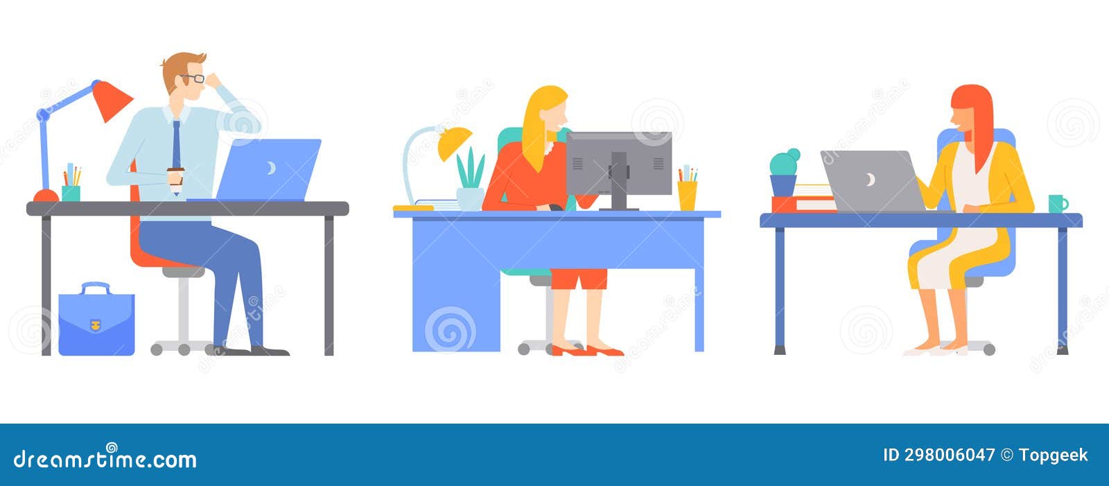 Office People Worker. Working in Organized and Efficient Manner is ...