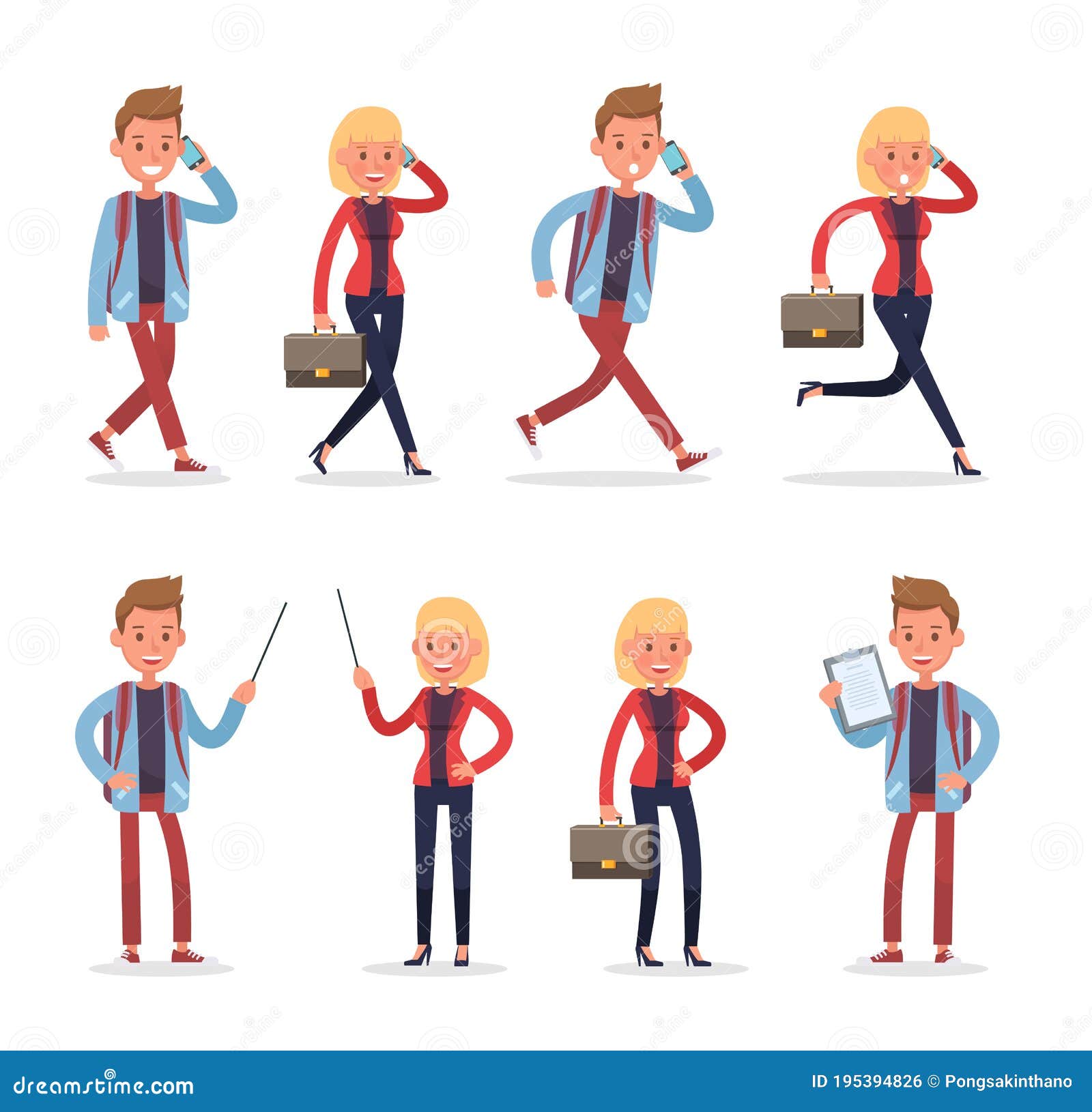 Office People Working and Poses Action Character Vector Design No22 ...