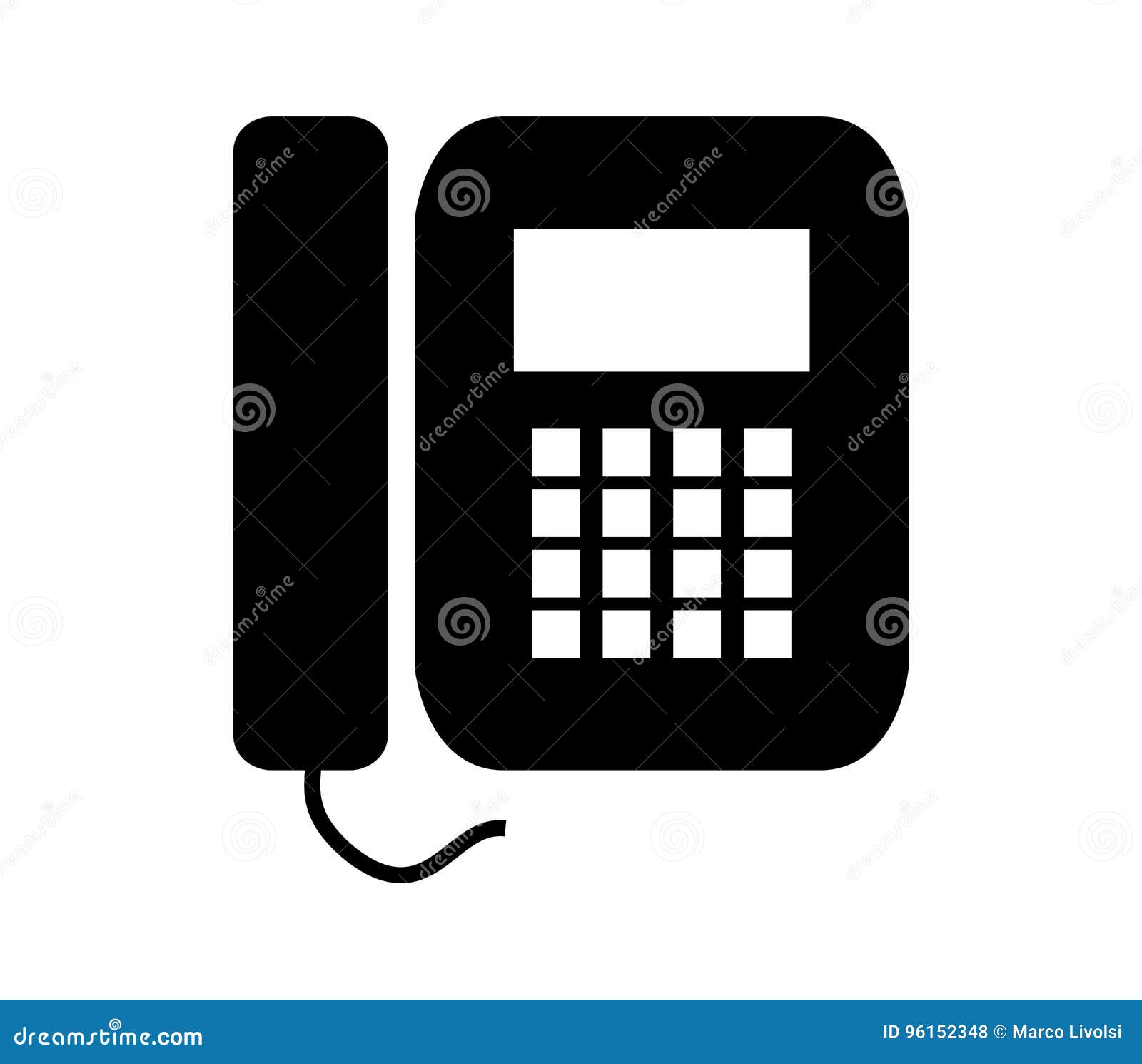 Office Phone Icon Illustrated Stock Illustration - Illustration of ...