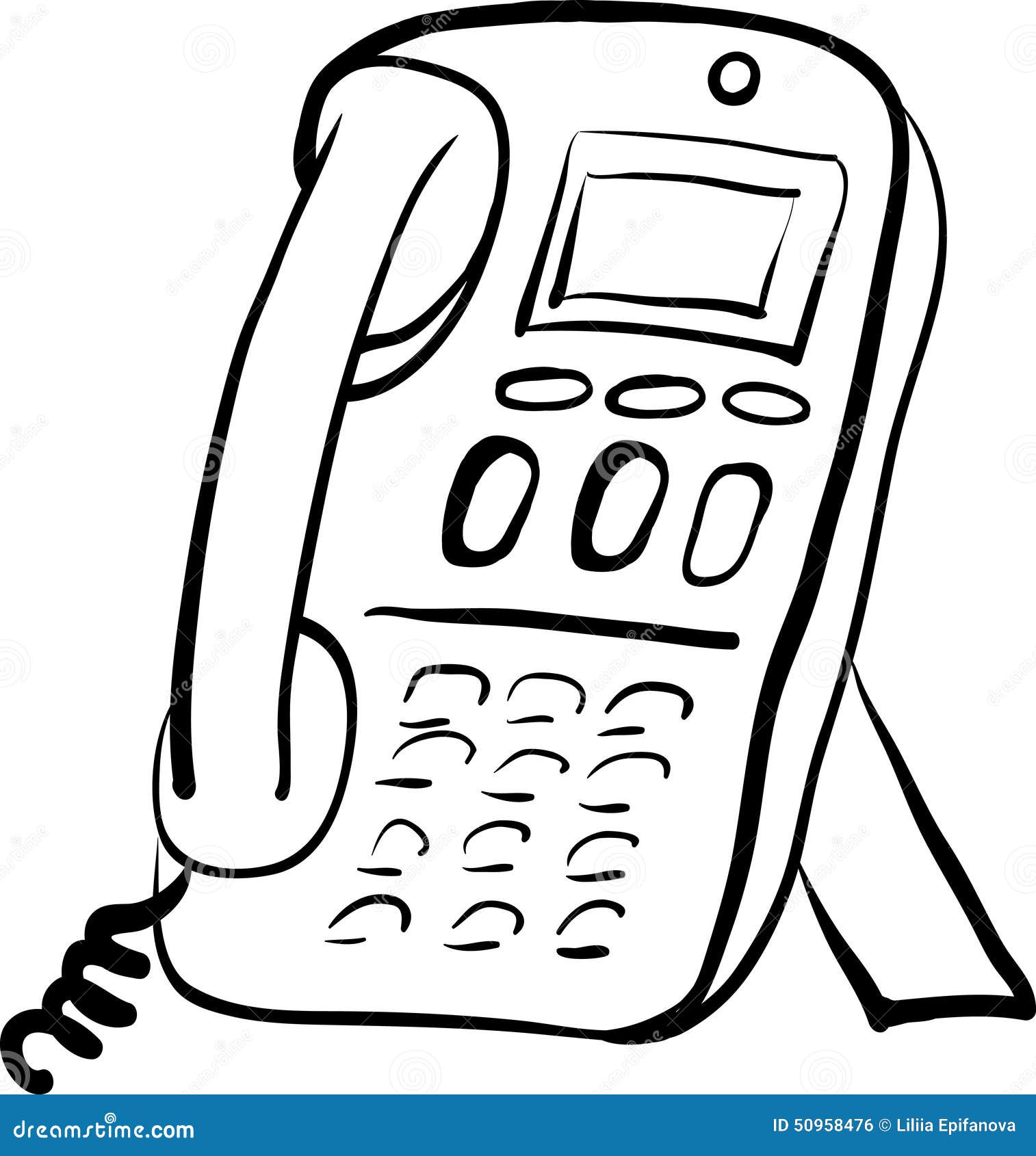 Office Phone Sketch Illustration Stock Vector - Illustration of ...