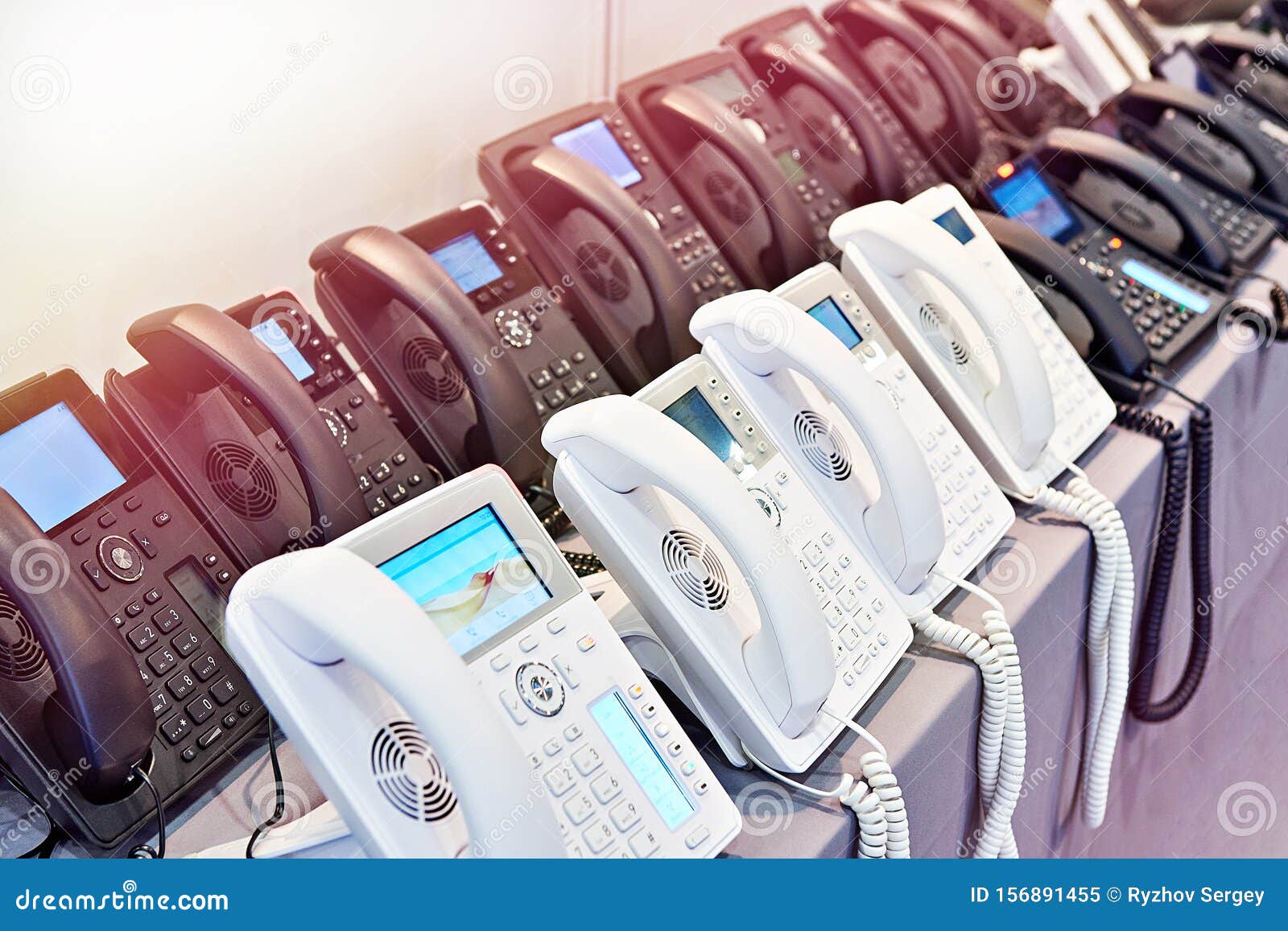 Office phones stock image. Image of modern, business - 156891455