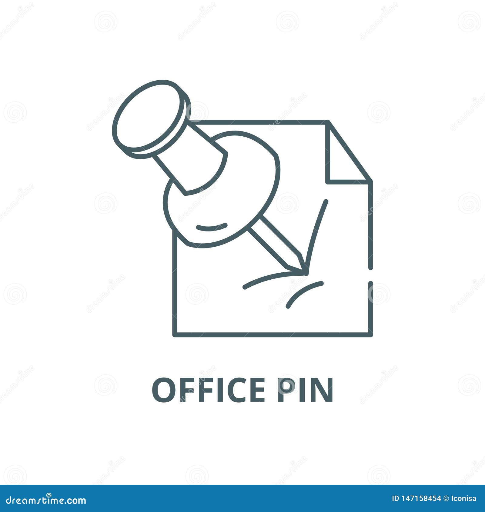 Office Pin Vector Line Icon, Linear Concept, Outline Sign, Symbol Stock ...