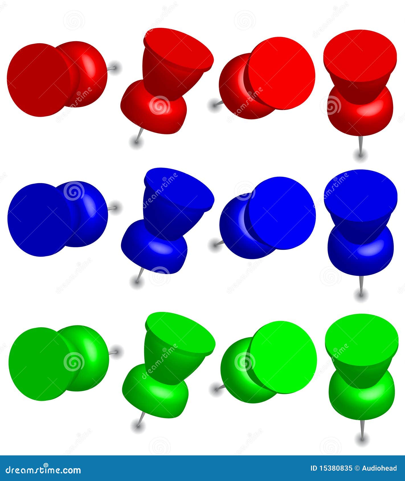 Office Pins stock vector. Illustration of attach, green - 15380835