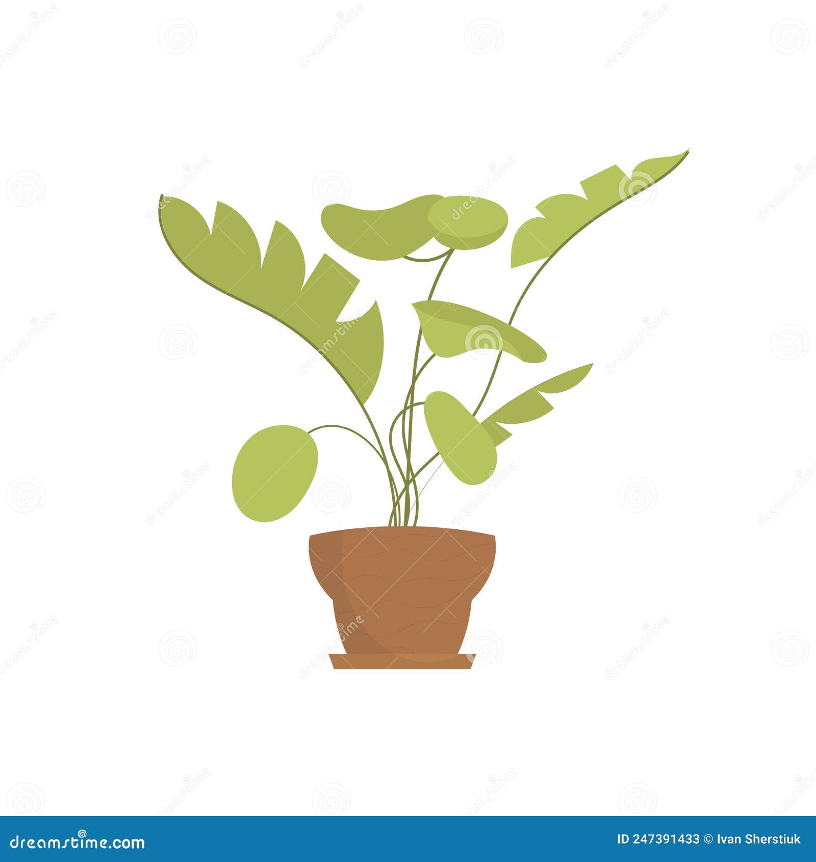 Office Plant. Isolated. Flat Style. Stock Vector - Illustration of ...