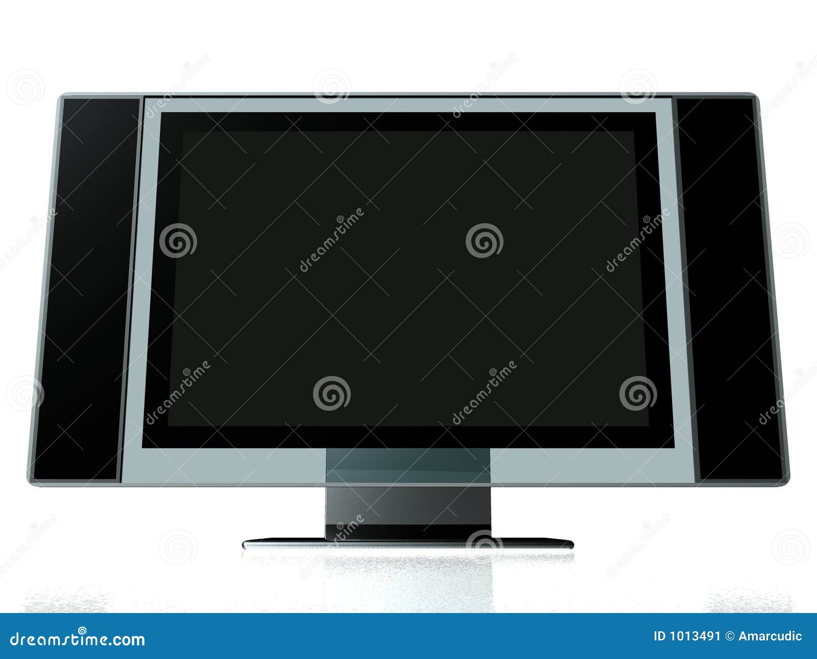 OFFICE PLASMA TV MONITOR stock illustration. Illustration of hard - 1013491