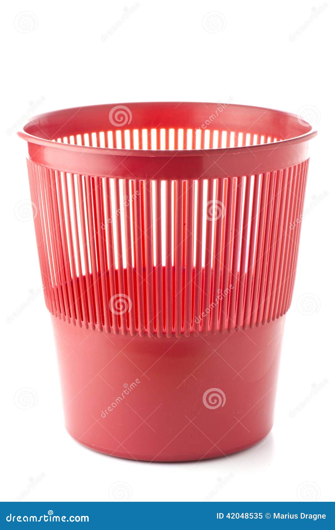 Office Plastic Red Garbage Bin Stock Image - Image of business, mesh ...