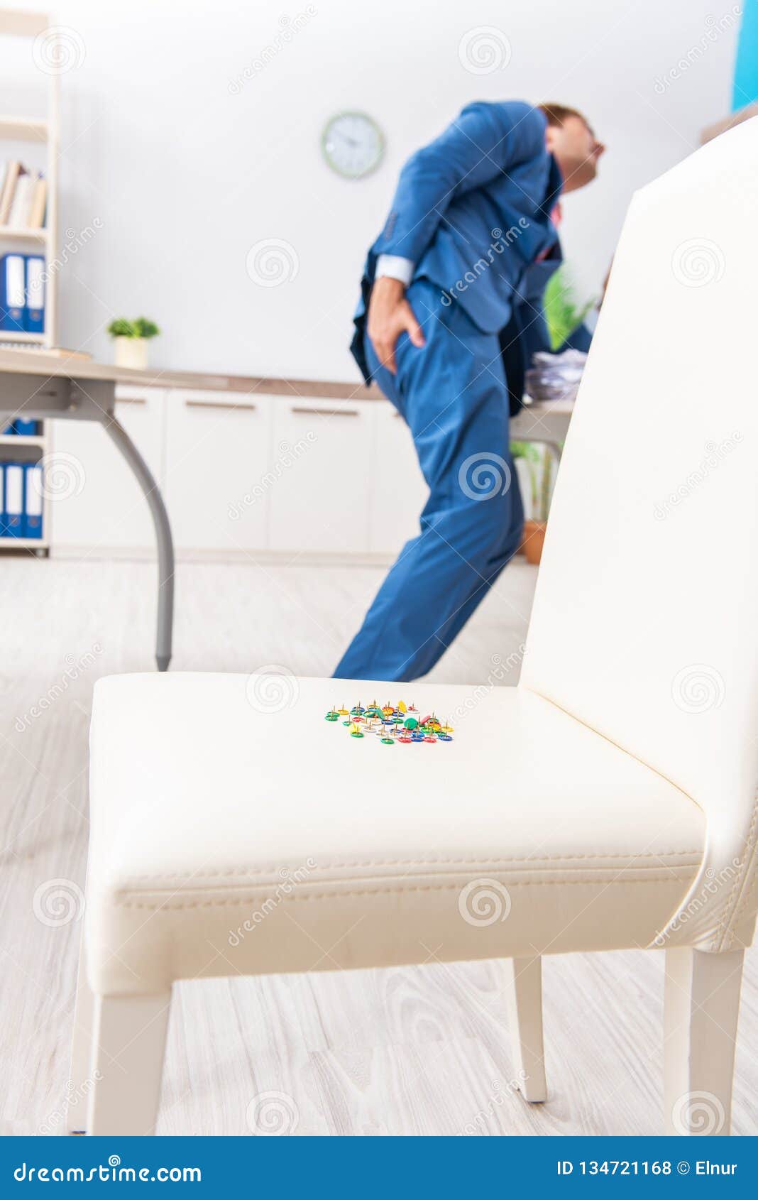 The Office Prank with Sharp Thumbtacks on Chair Stock Photo - Image of ...