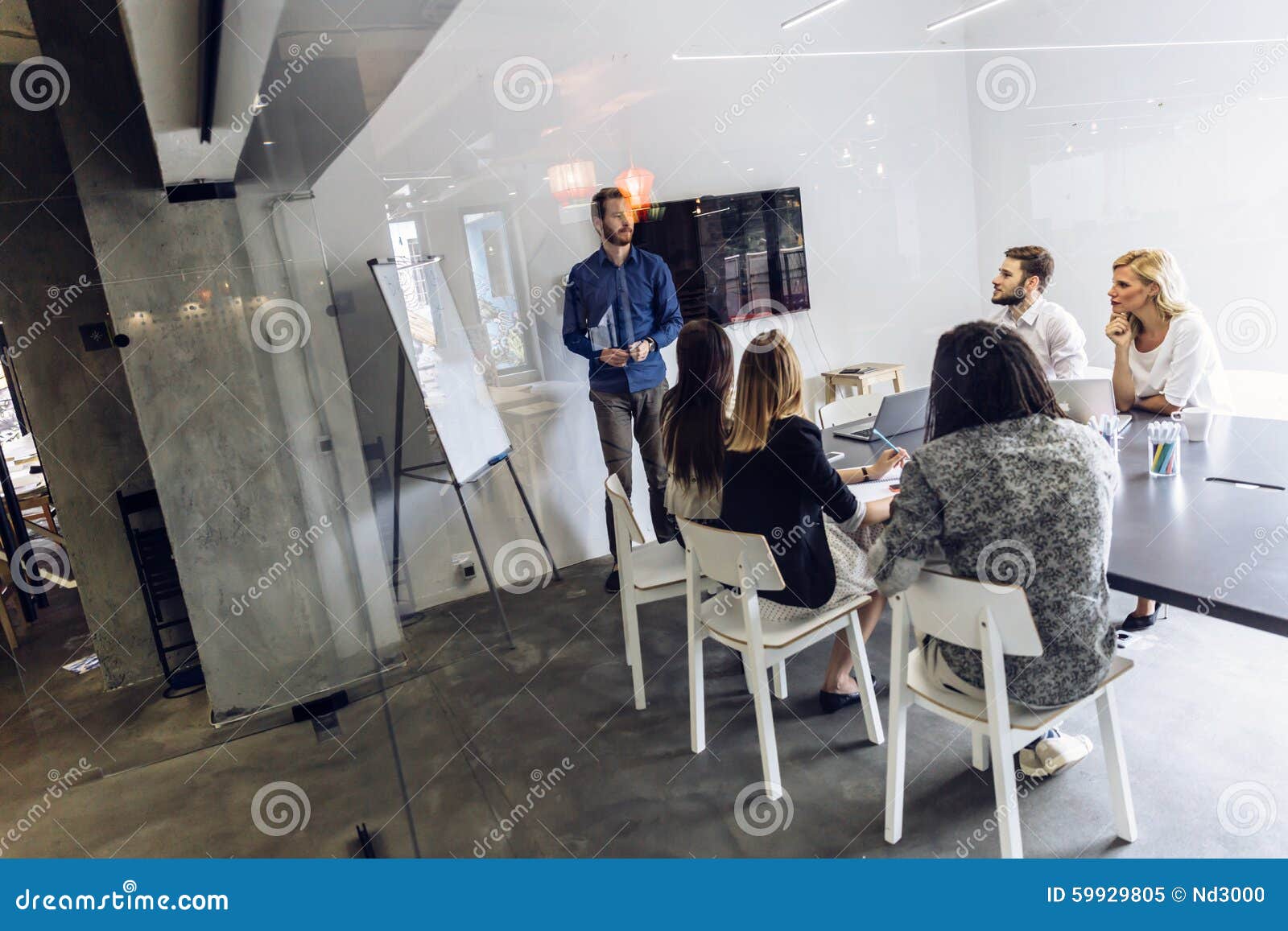 Office presentation stock image. Image of team, indoors - 59929805