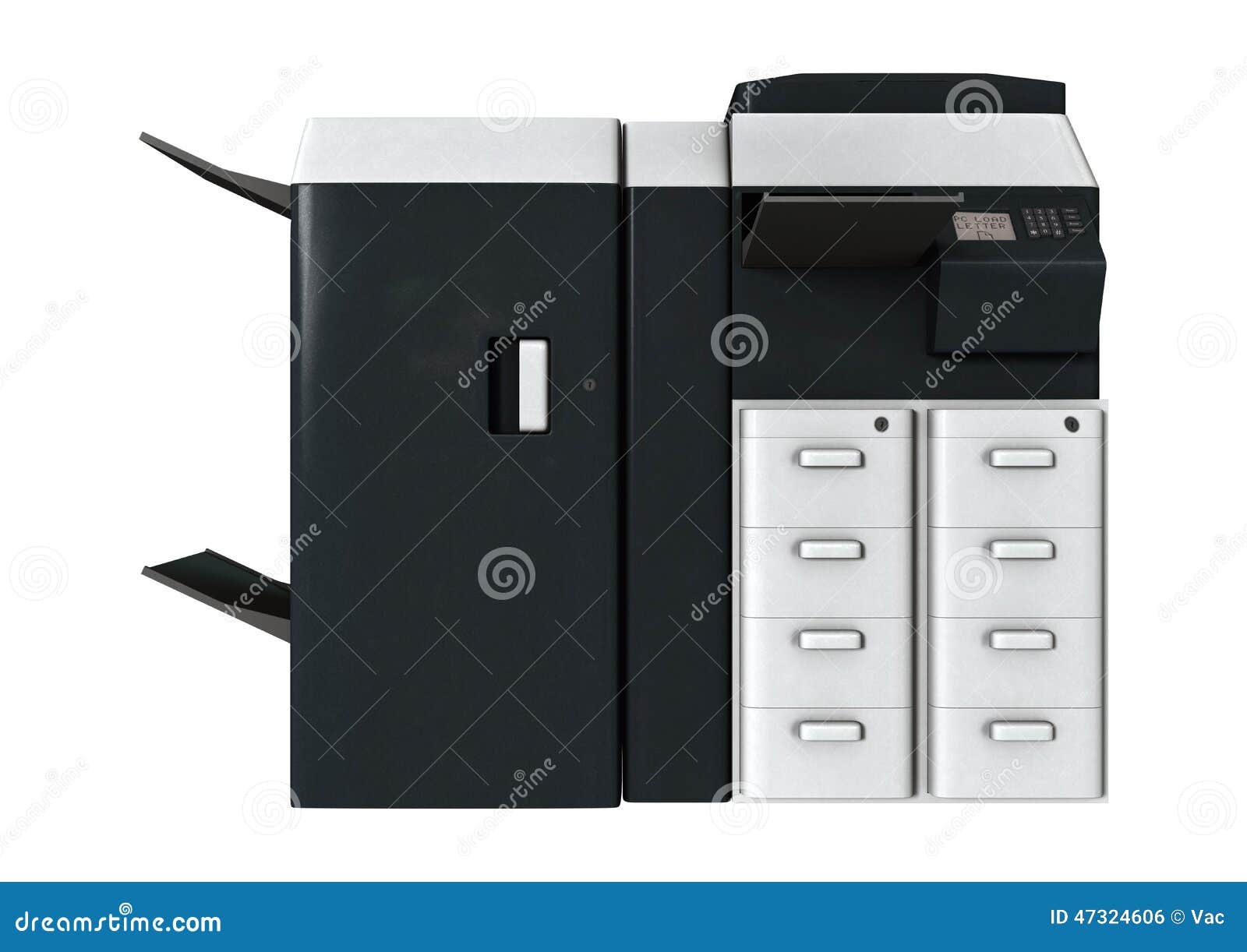 Office Printer Technology Vector Illustration. Computer Printer Paper ...