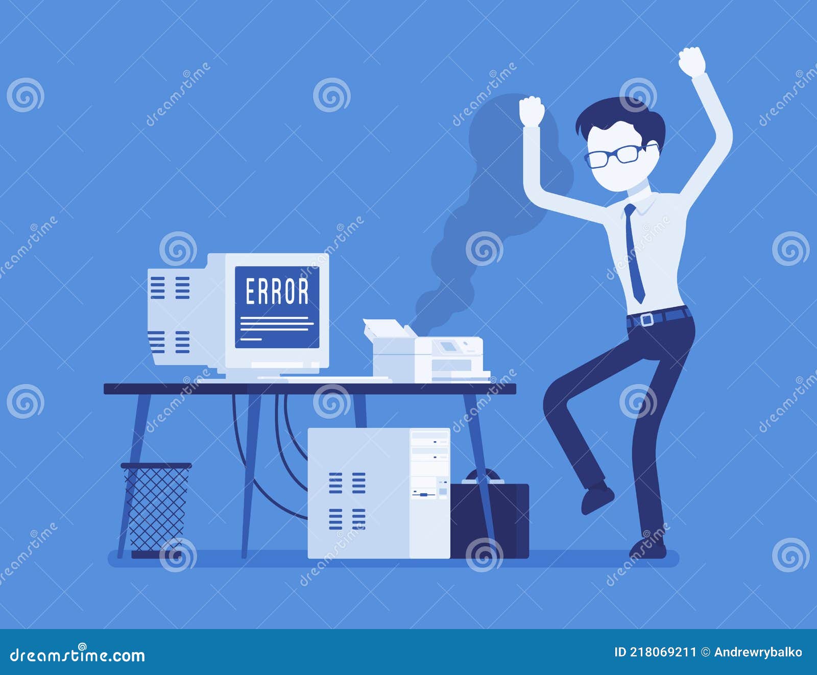 Office printer error stock vector. Illustration of emotion - 218069211