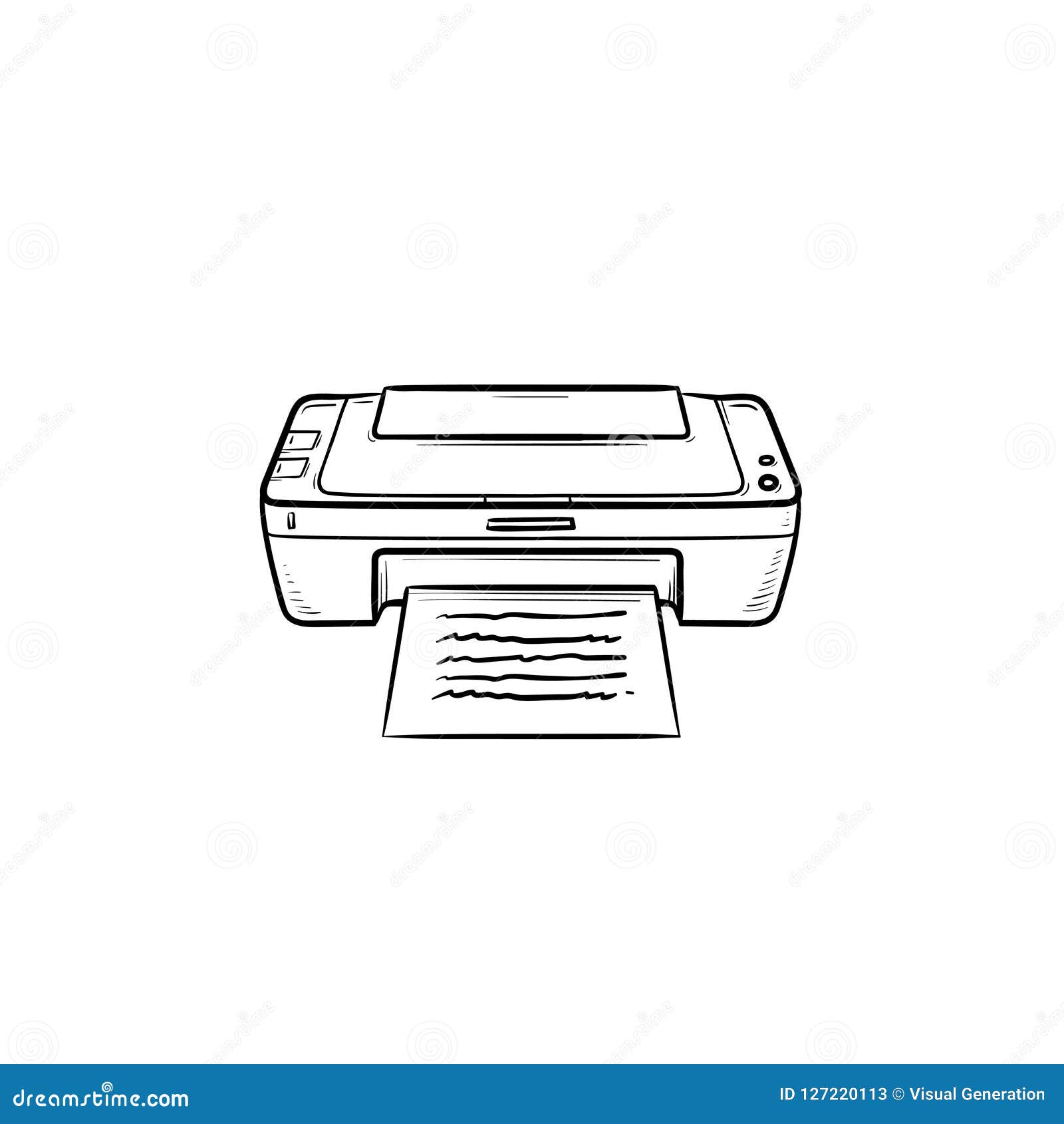 Office Printer Hand Drawn Outline Doodle Icon. Stock Vector ...