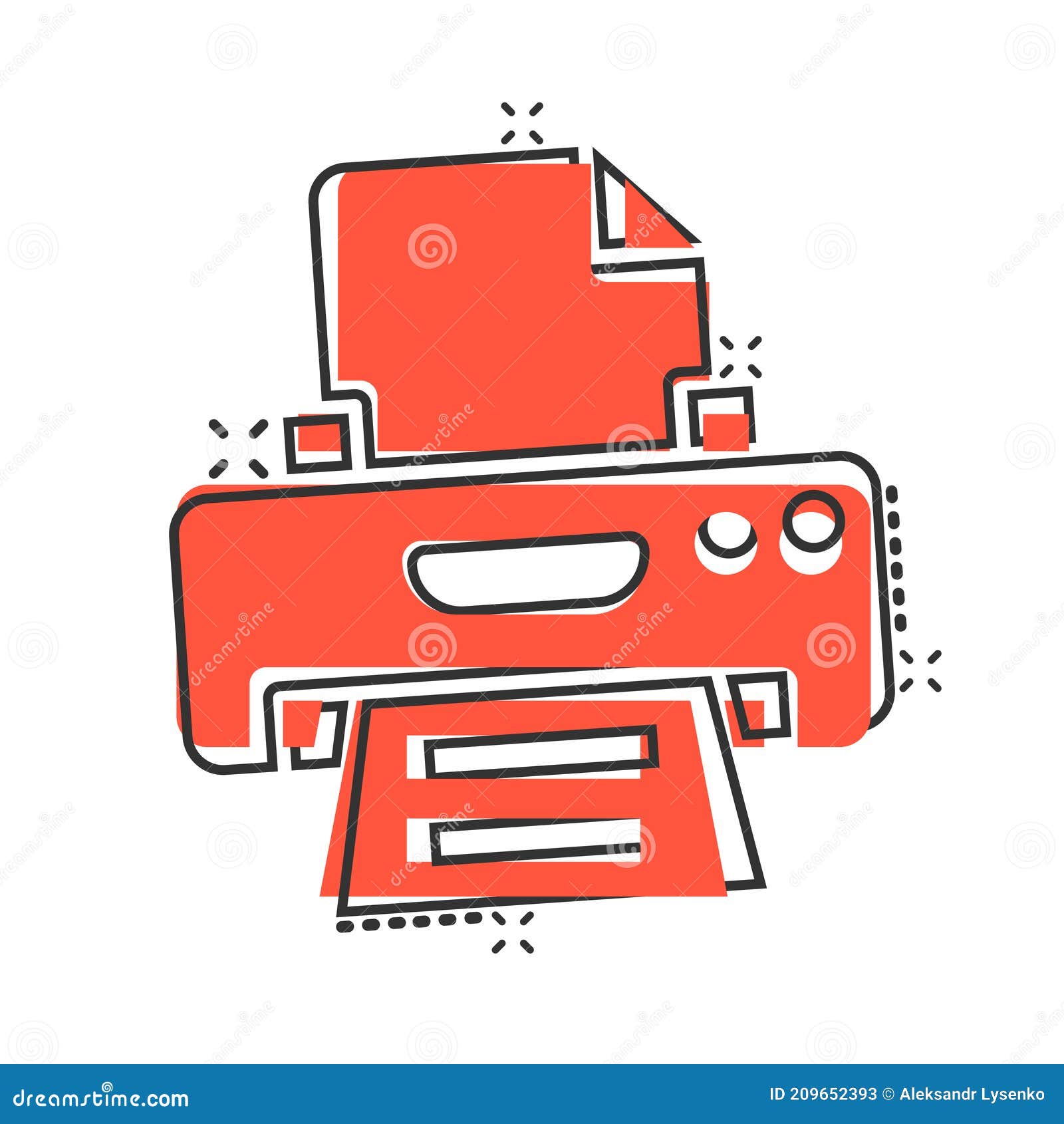 Office Printer Icon in Comic Style. Fax Cartoon Vector Illustration on ...