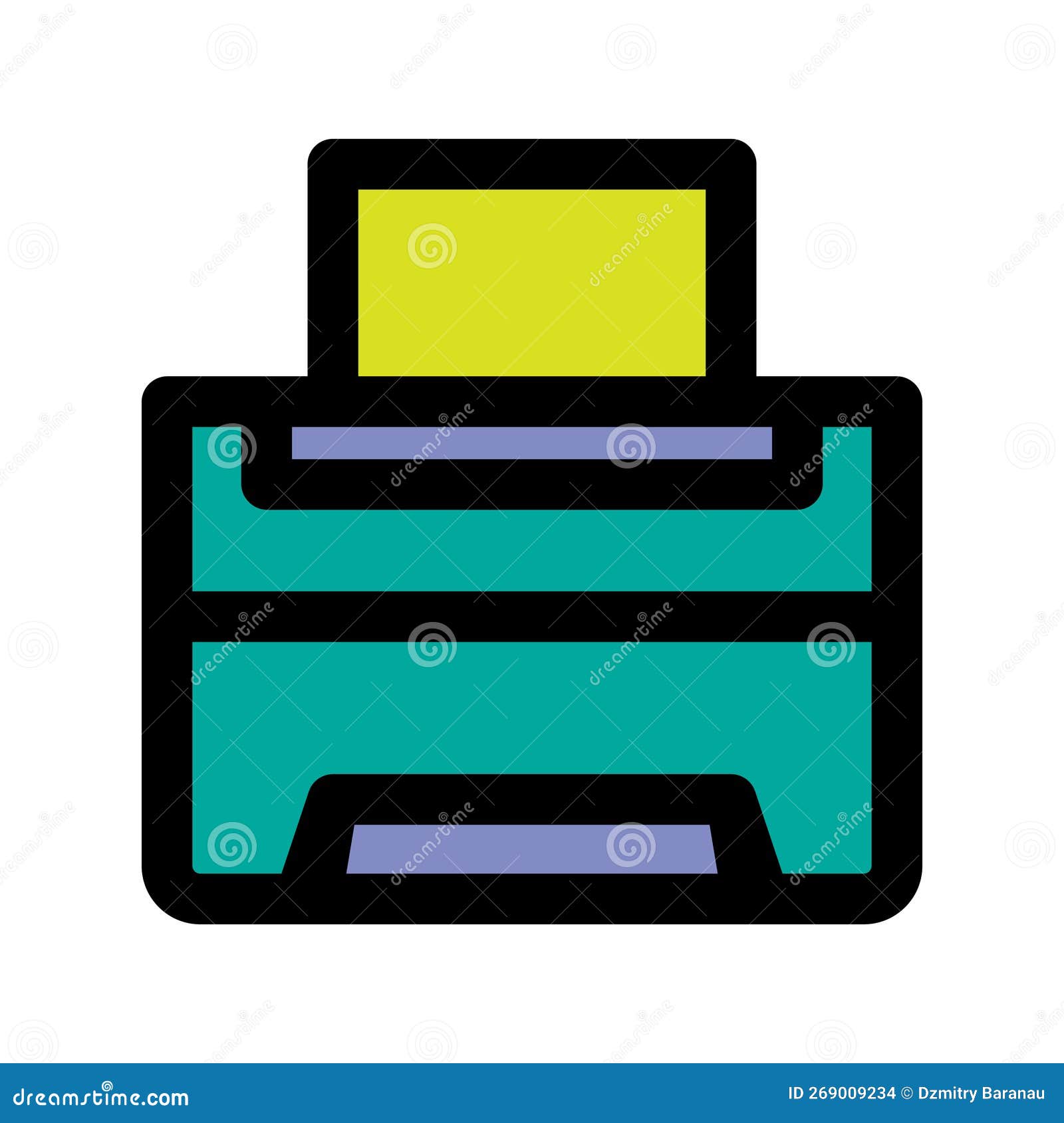 Office Printer Icon Line Isolated on White Background. Black Flat Thin ...