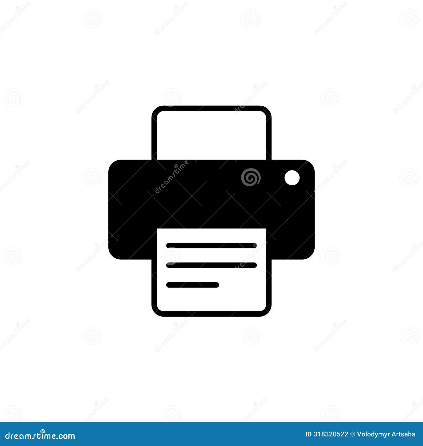 Office Printer, Printing Document Flat Vector Icon Stock Vector - Illustration of office, design ...