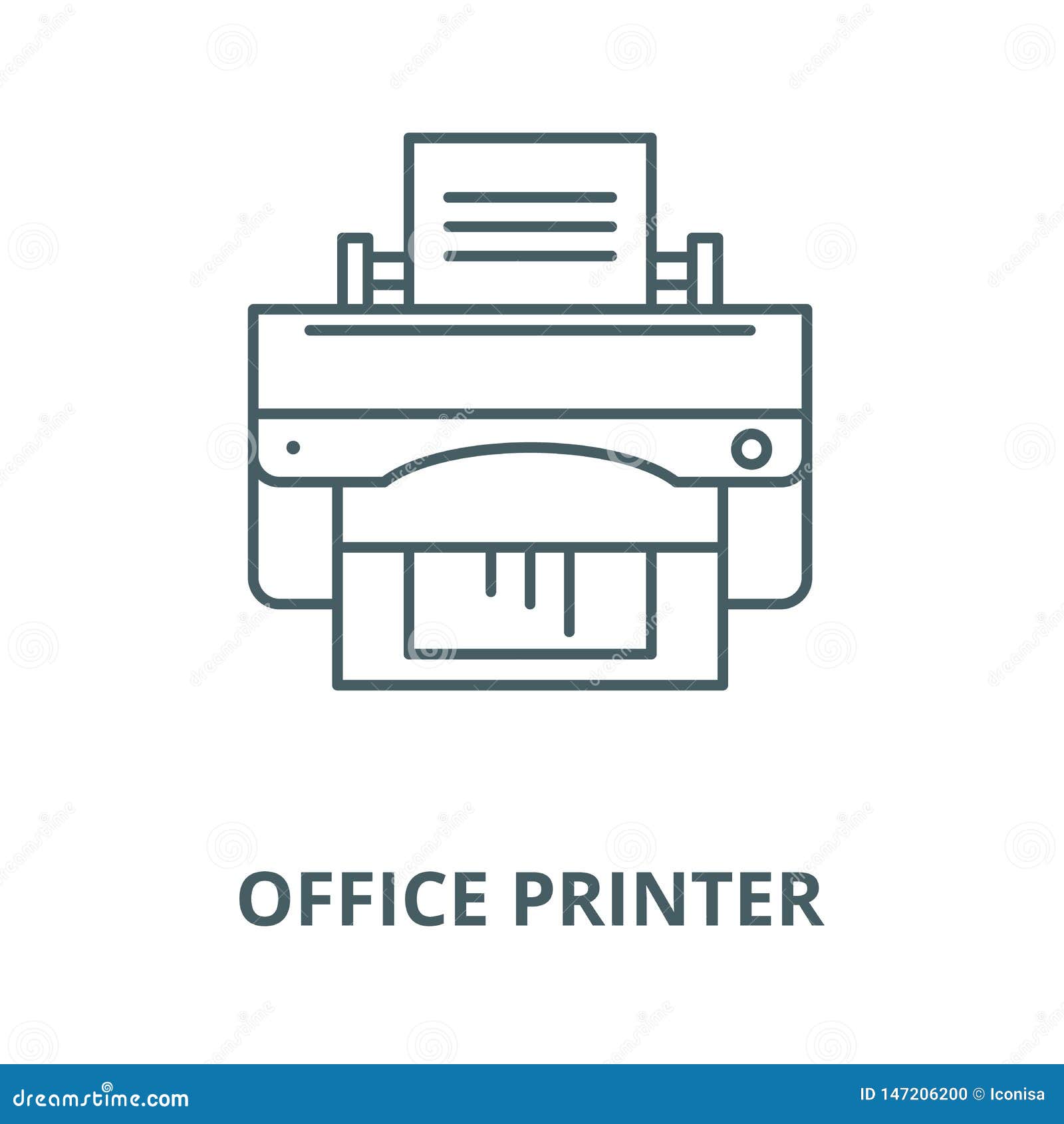 Office Printer Vector Line Icon, Linear Concept, Outline Sign, Symbol ...