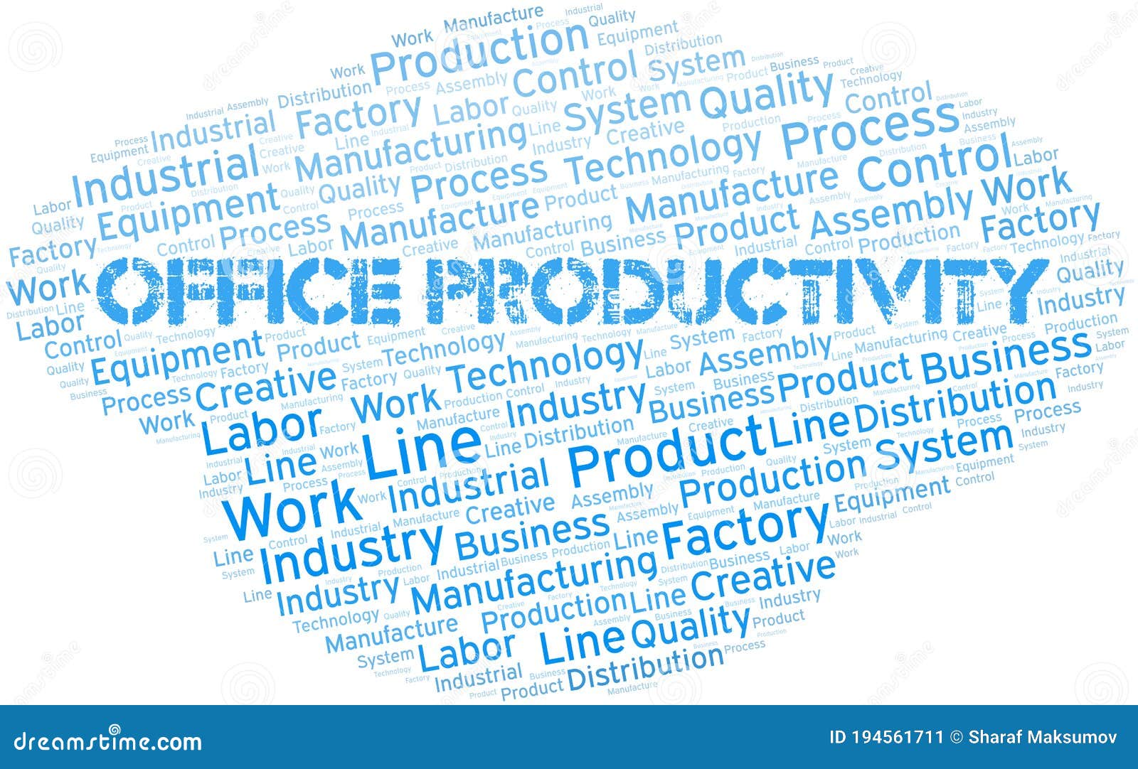 Office Productivity Word Cloud Create with Text only. Stock ...
