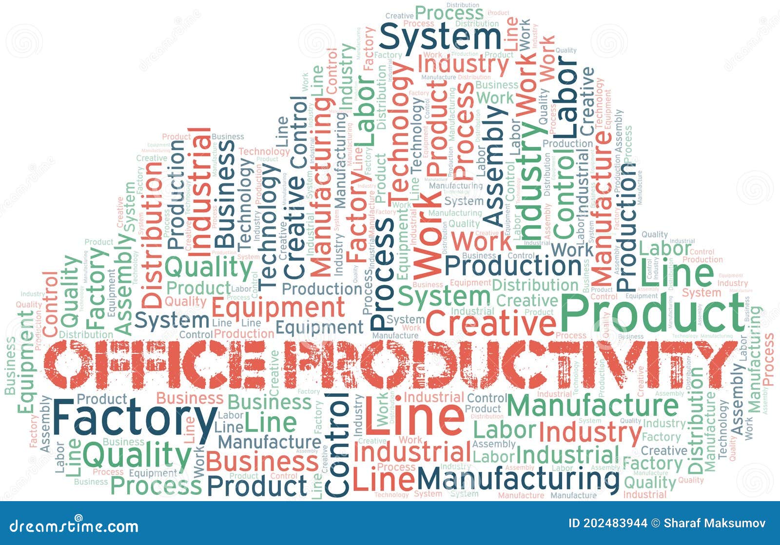 Office Productivity Word Cloud Create with Text only. Stock ...