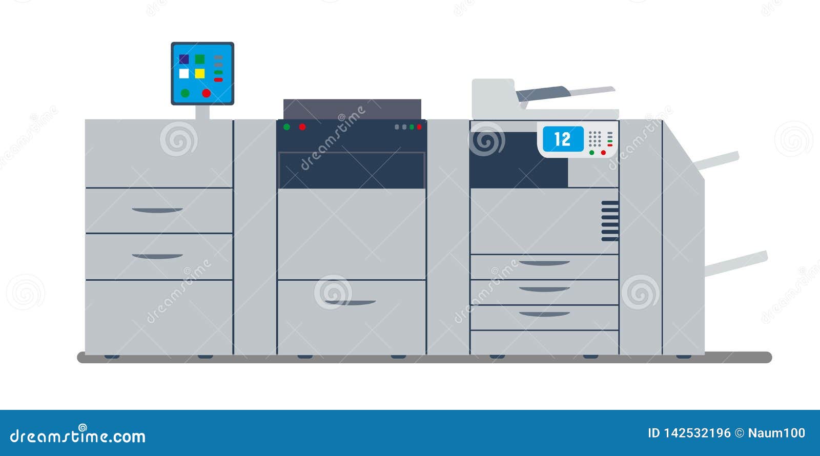 Office Professional Multi Function Printer and Scanner Stock Vector ...