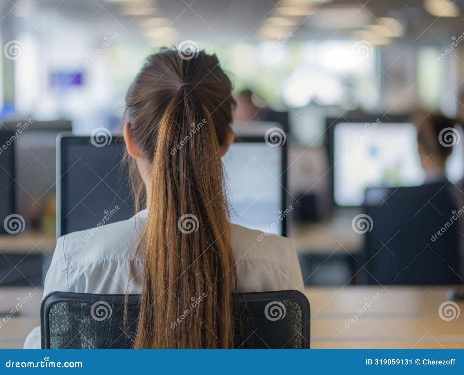 Office Professional Working on Computer Stock Image - Image of data ...